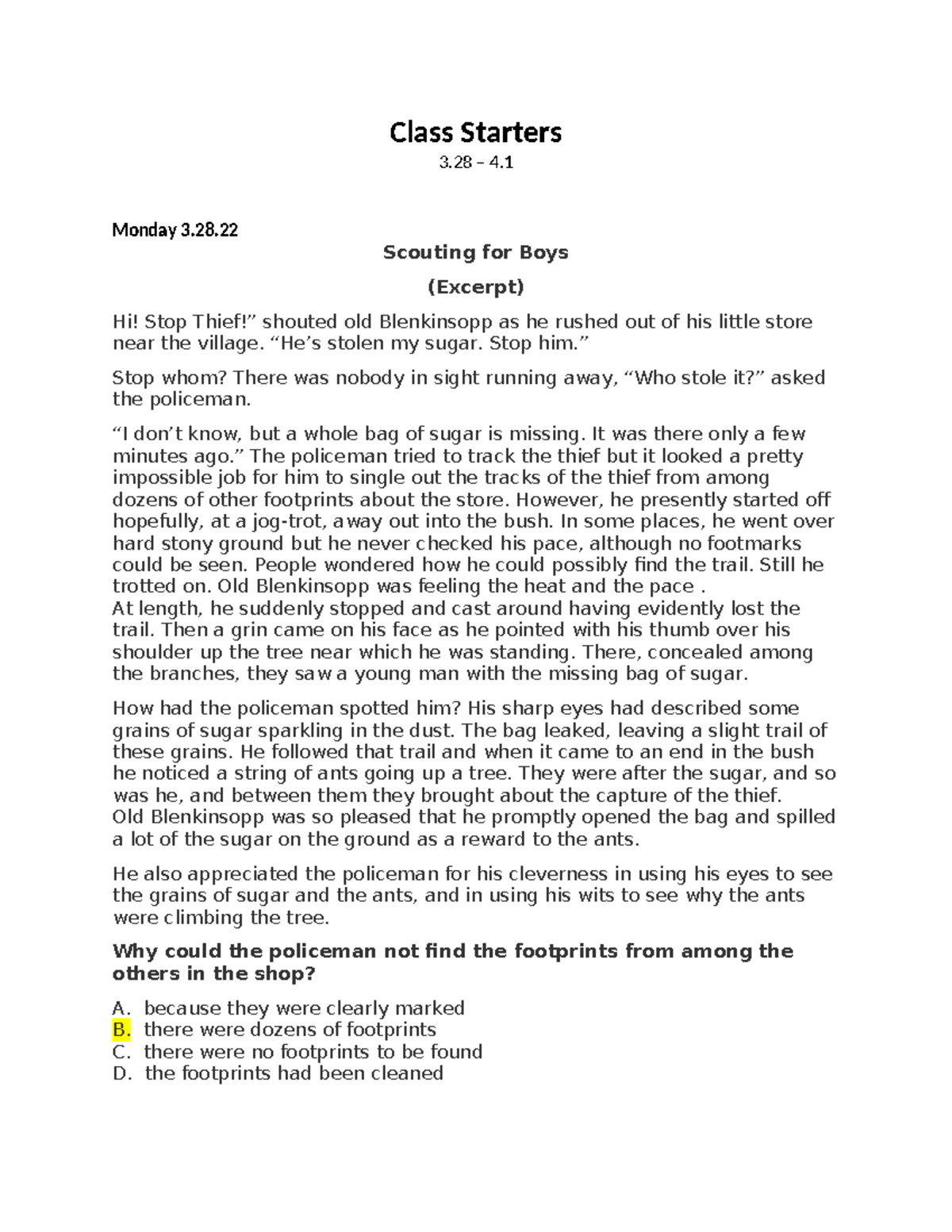 Class Starters 3 - best way to get it done - Class Starters 3 – 4 ...