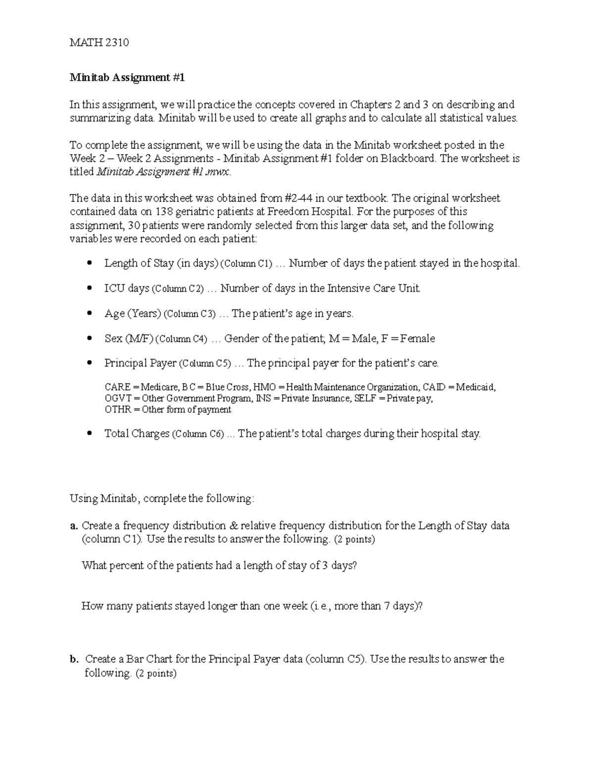 UTF-8''Minitab%20Assignment%20%231 - Minitab Assignment # In this assignment, we will practice ...