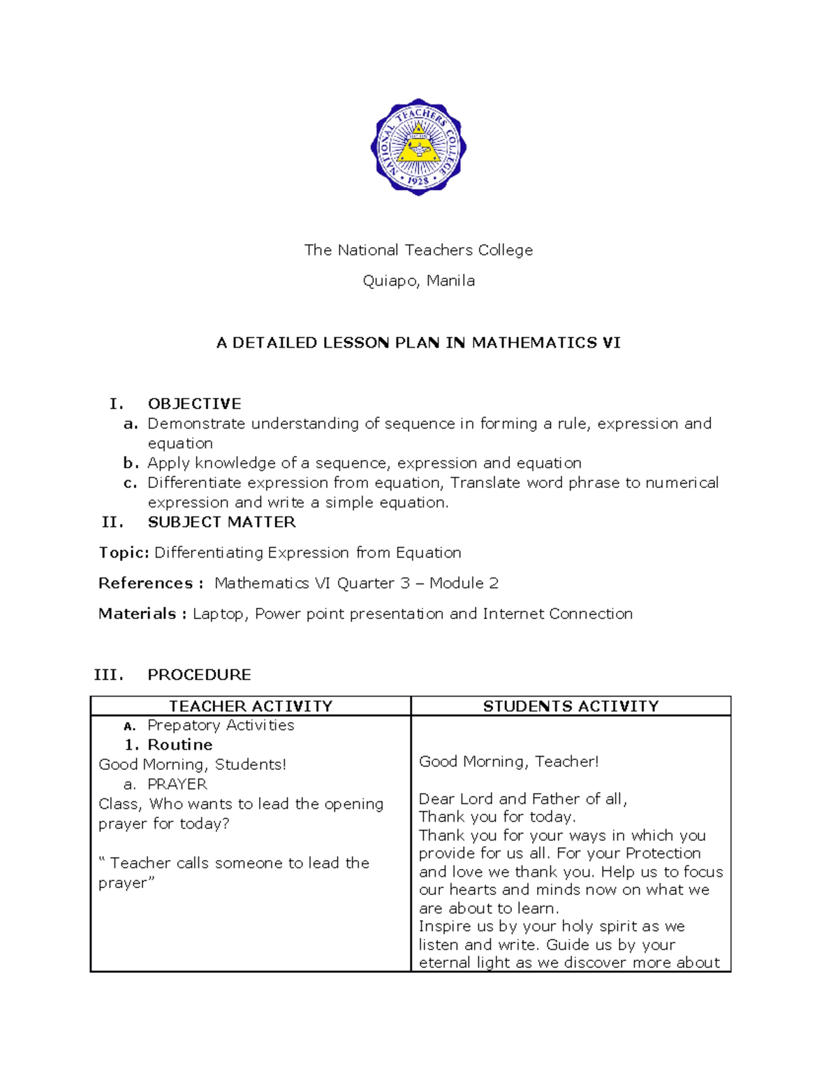 The National Teachers College - The National Teachers College Quiapo ...