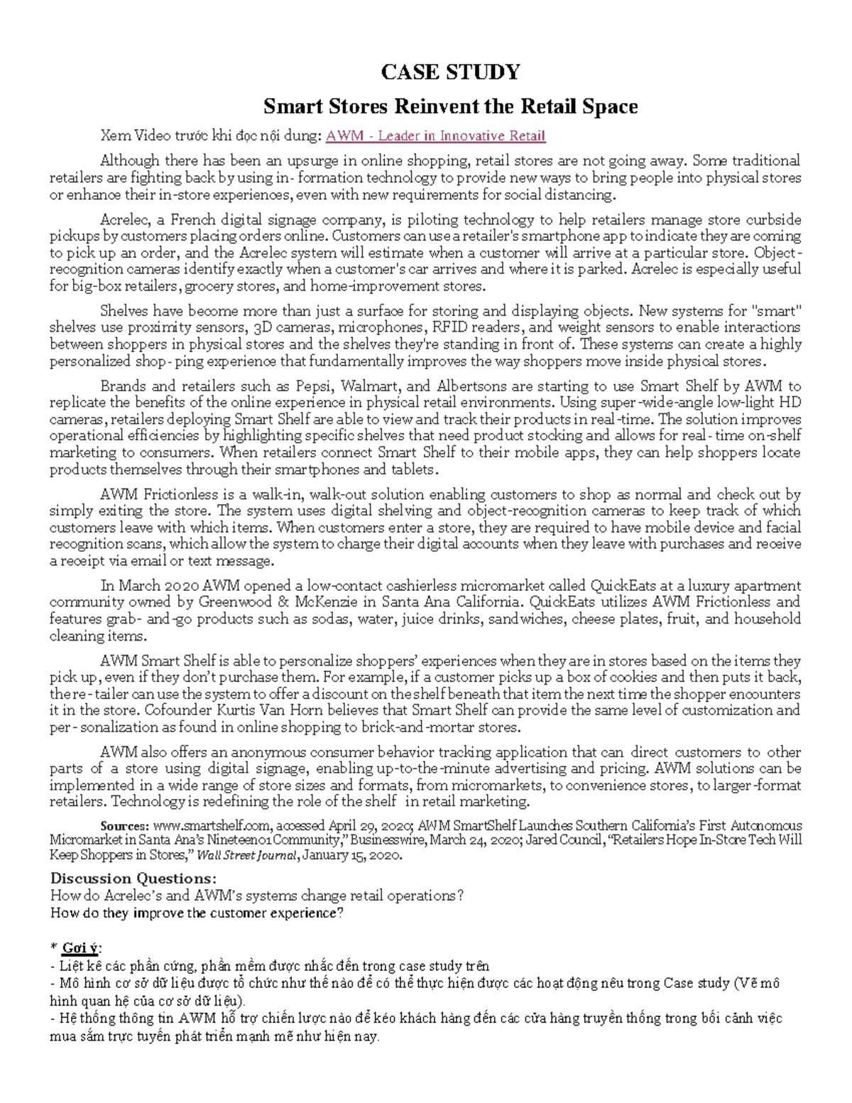 CASE Study - Smart Stores Reinvent the Retail Space - CASE STUDY Smart ...