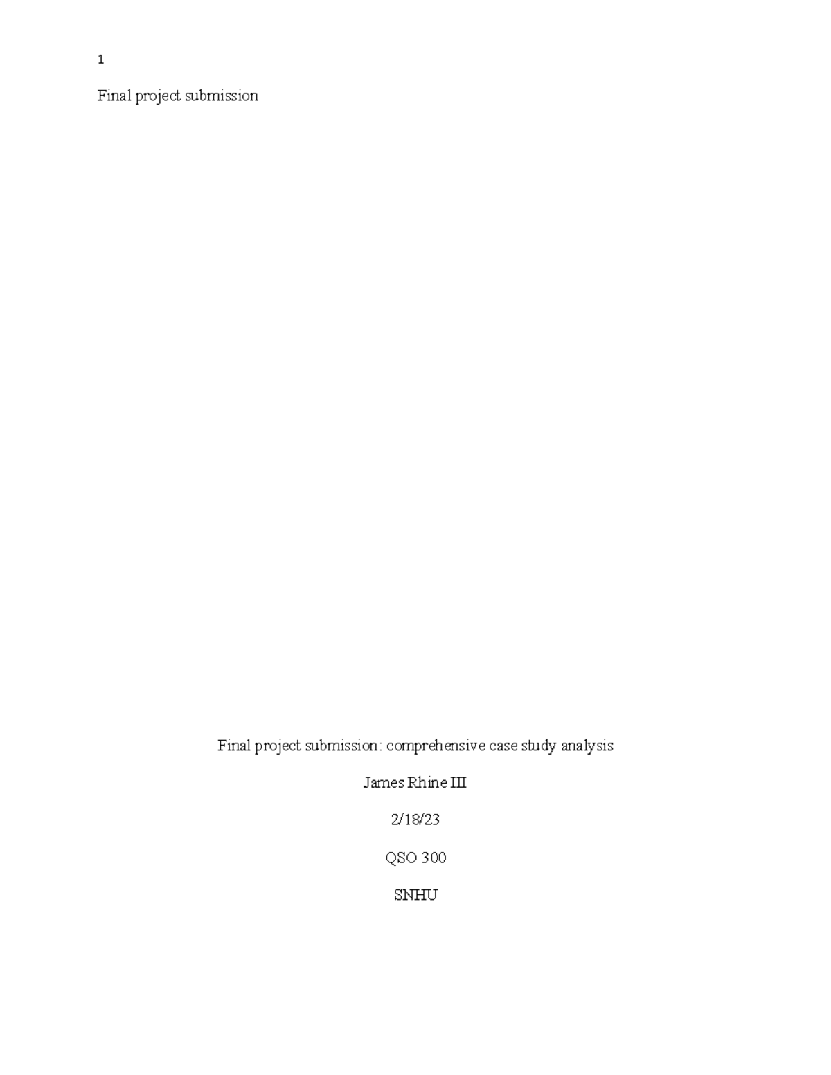 Final project submission - Final project submission Final project ...