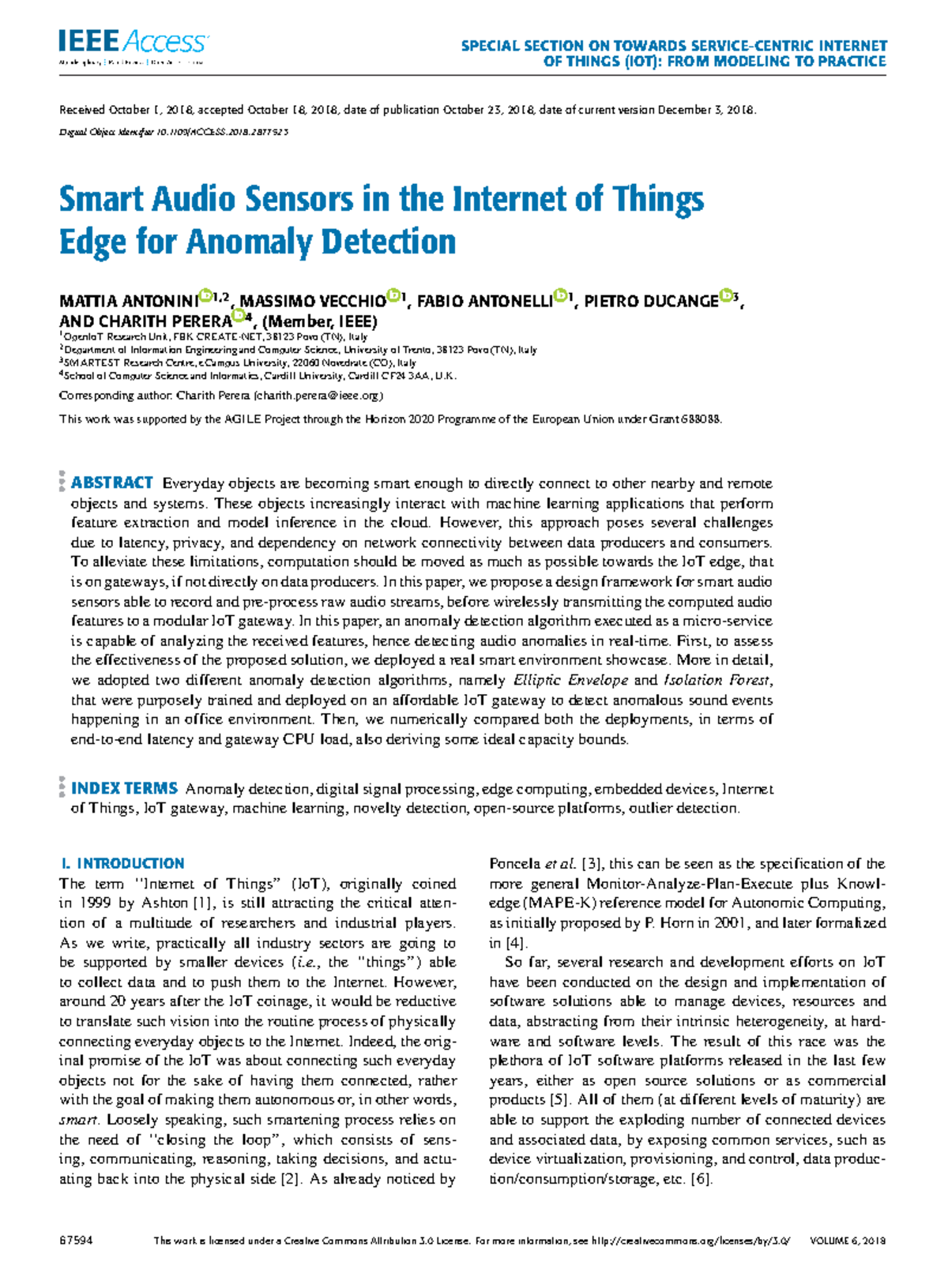 Smart Audio Sensors in the Internet of Things Edge for Anomaly ...