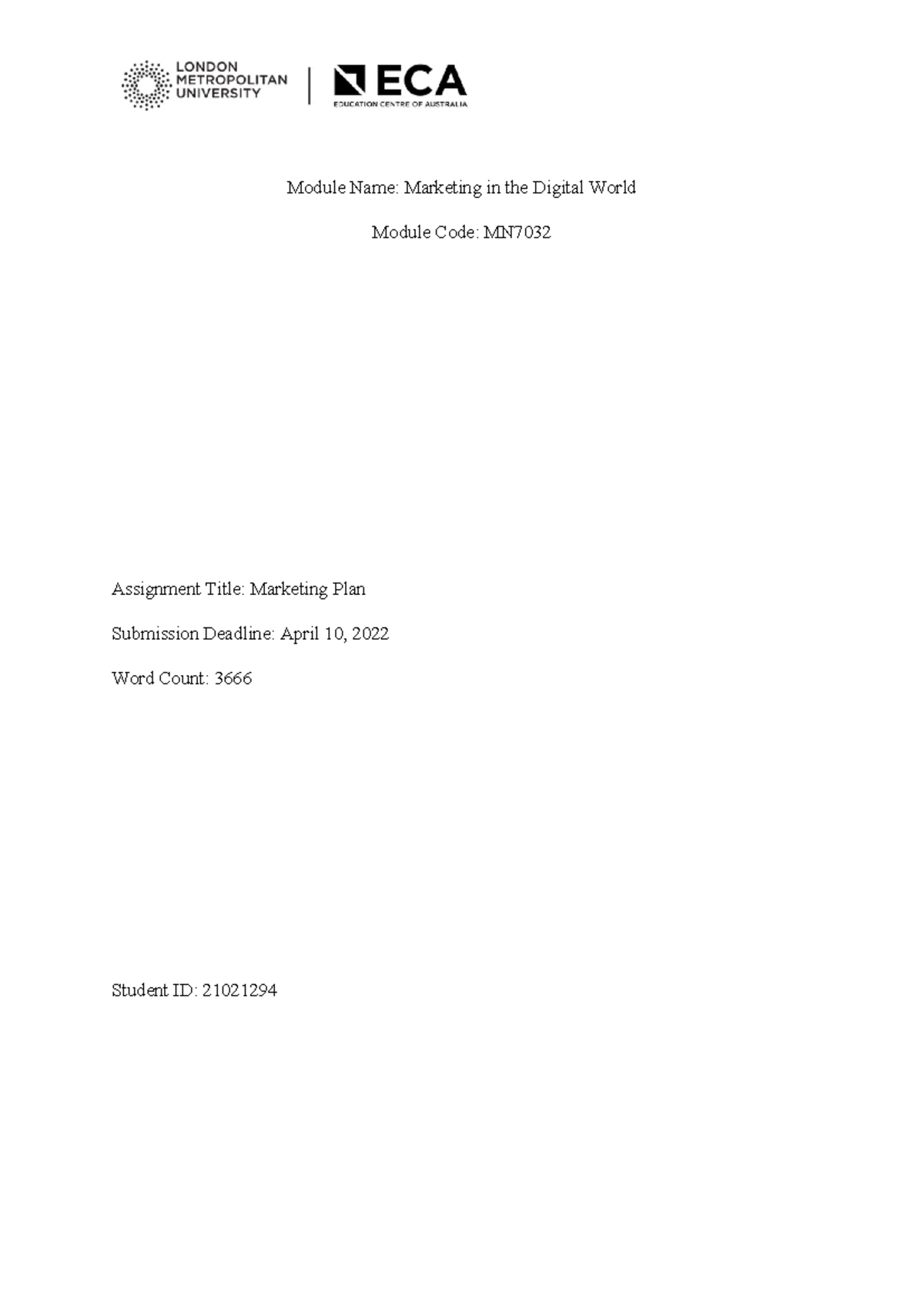 2.0 marketting - Business Management - Module Name: Marketing in the ...