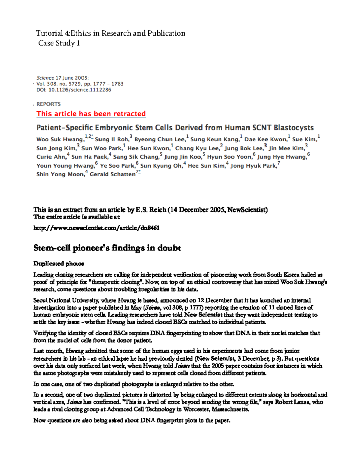 Case study 1 tutorial 4 - - Studocu