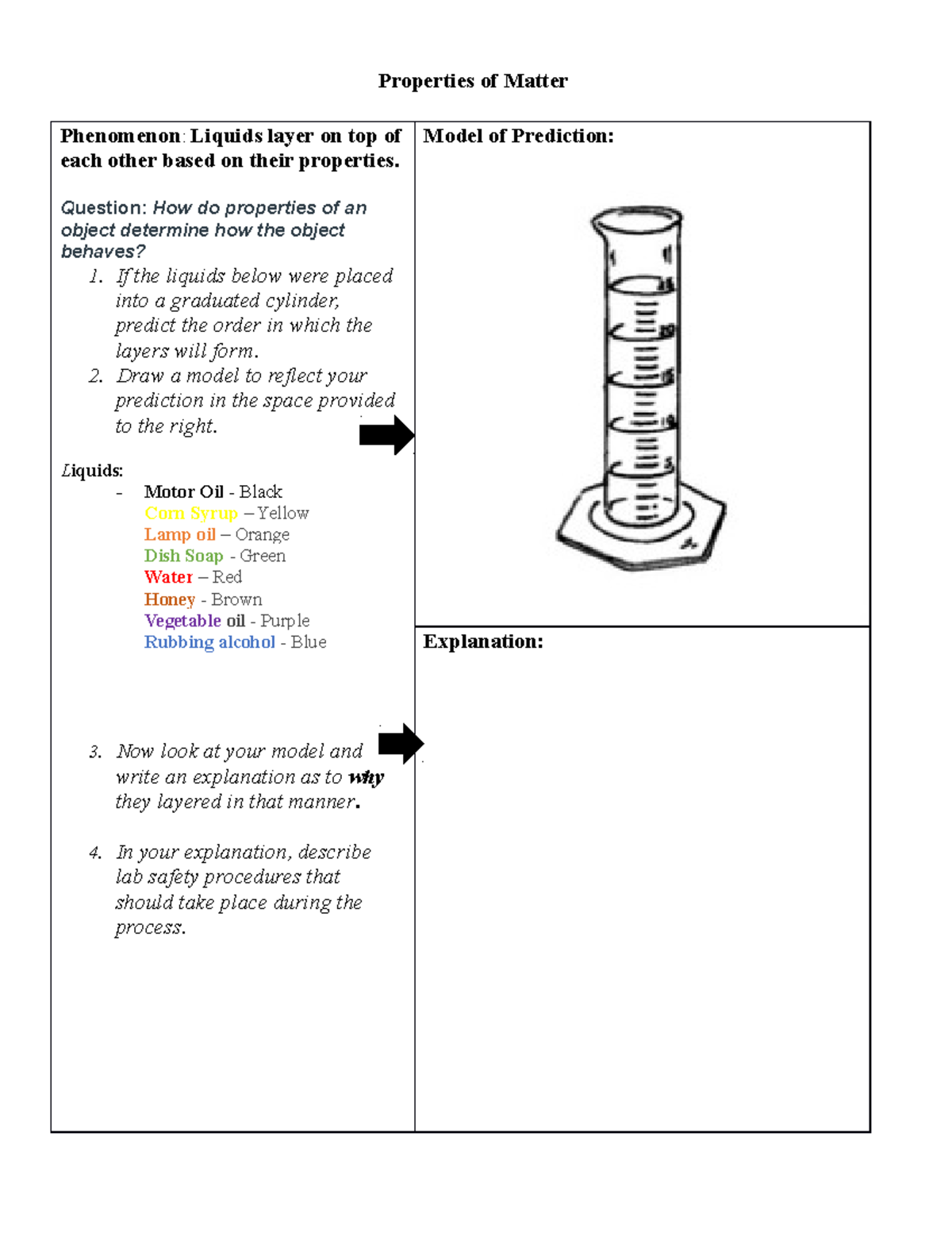 0 Engage (9) - hi. - Properties of Matter Phenomenon: Liquids layer on ...