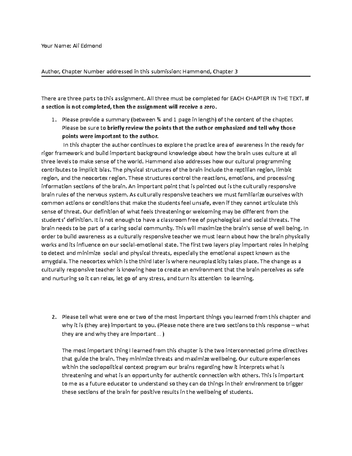 EDU 210 Ch.summary - Your Name: Ali Edmond Author, Chapter Number ...