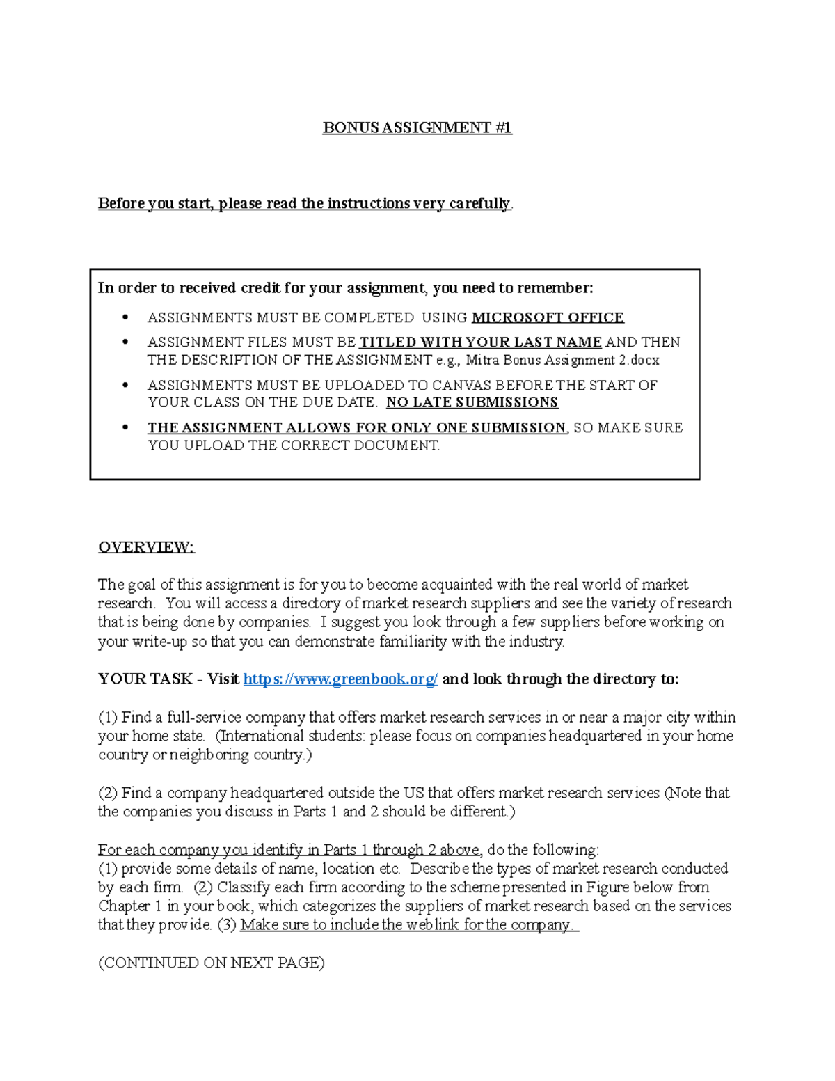 Bonus Assignment 1 - BONUS ASSIGNMENT Before you start, please read the ...