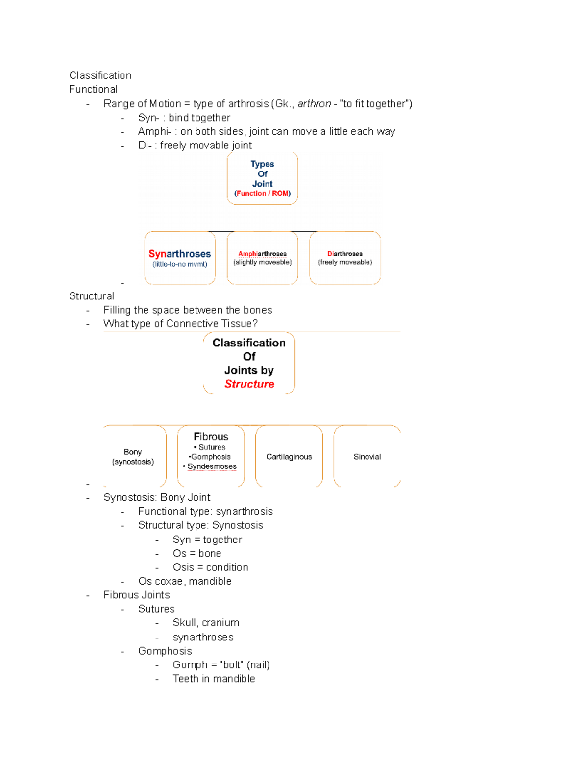Chapter 8 Joints - Lecture notes 8 - Classification Functional - Range ...