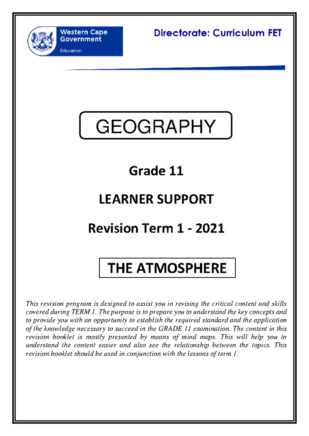Geography-Grade-11-Revision-Term-1 2021 - Grade 1 1 LEARNER SUPPORT ...