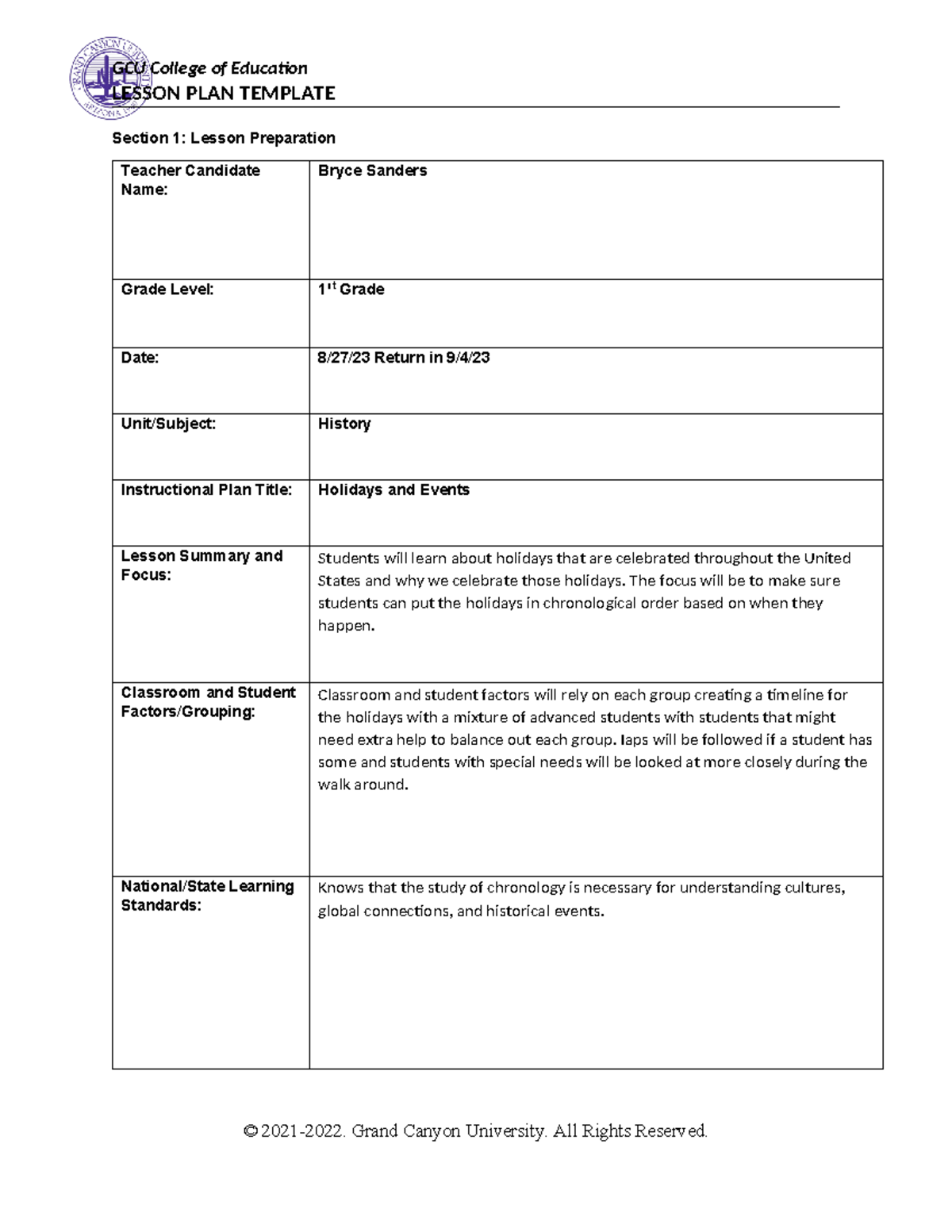 Coe-lesson-plan-week 4 and summery - LESSON PLAN TEMPLATE Section 1 ...