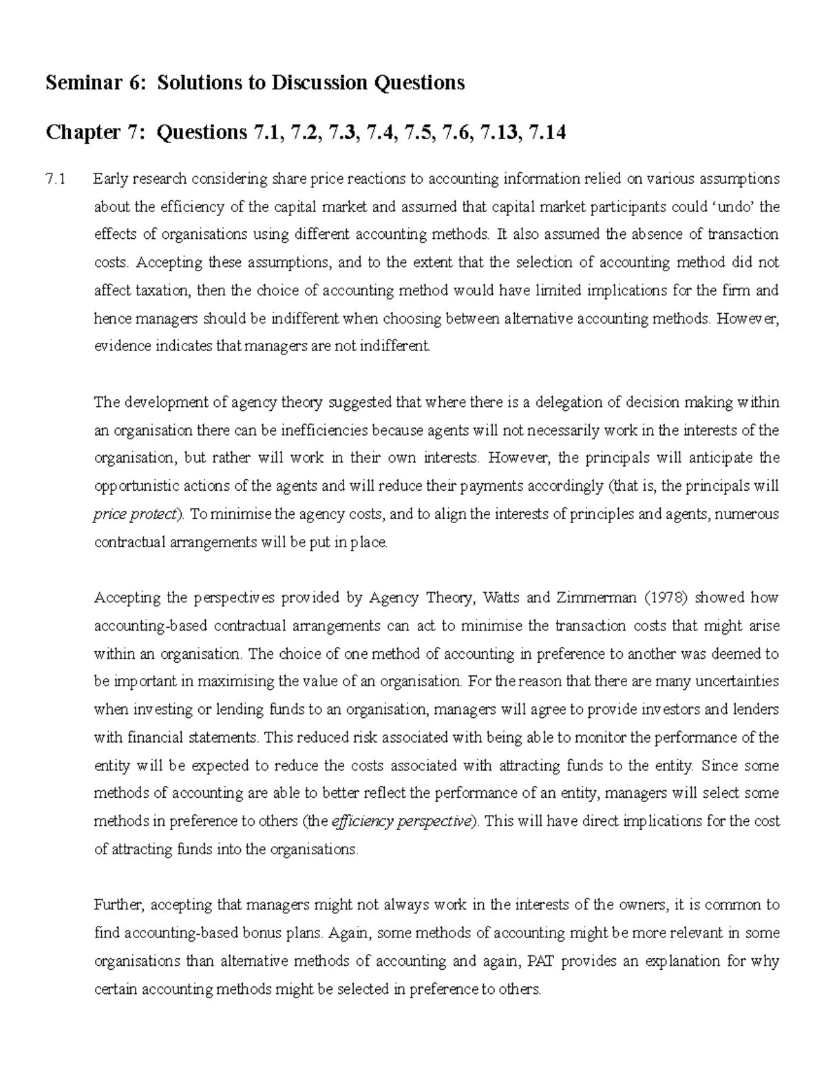 Seminar 6; Question - Solutions - Seminar 6: Solutions to Discussion ...