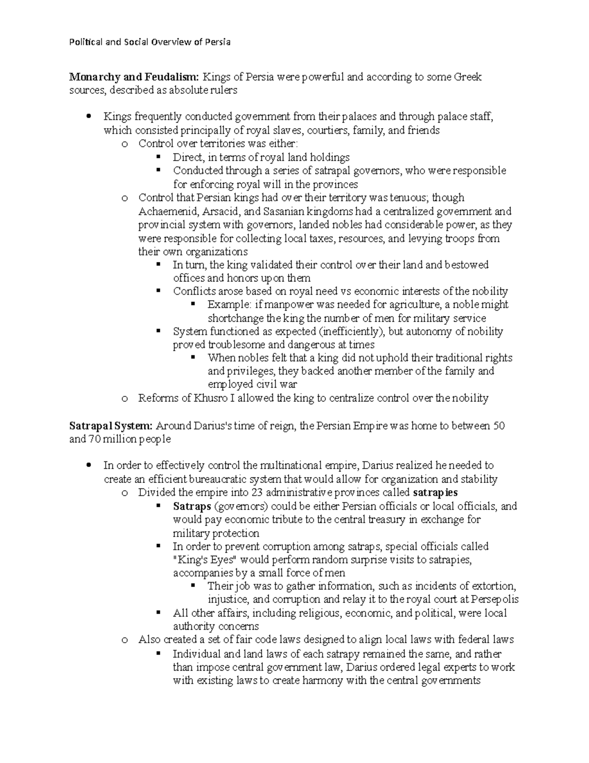 Political Social Overview of Persia - Political and Social Overview of ...