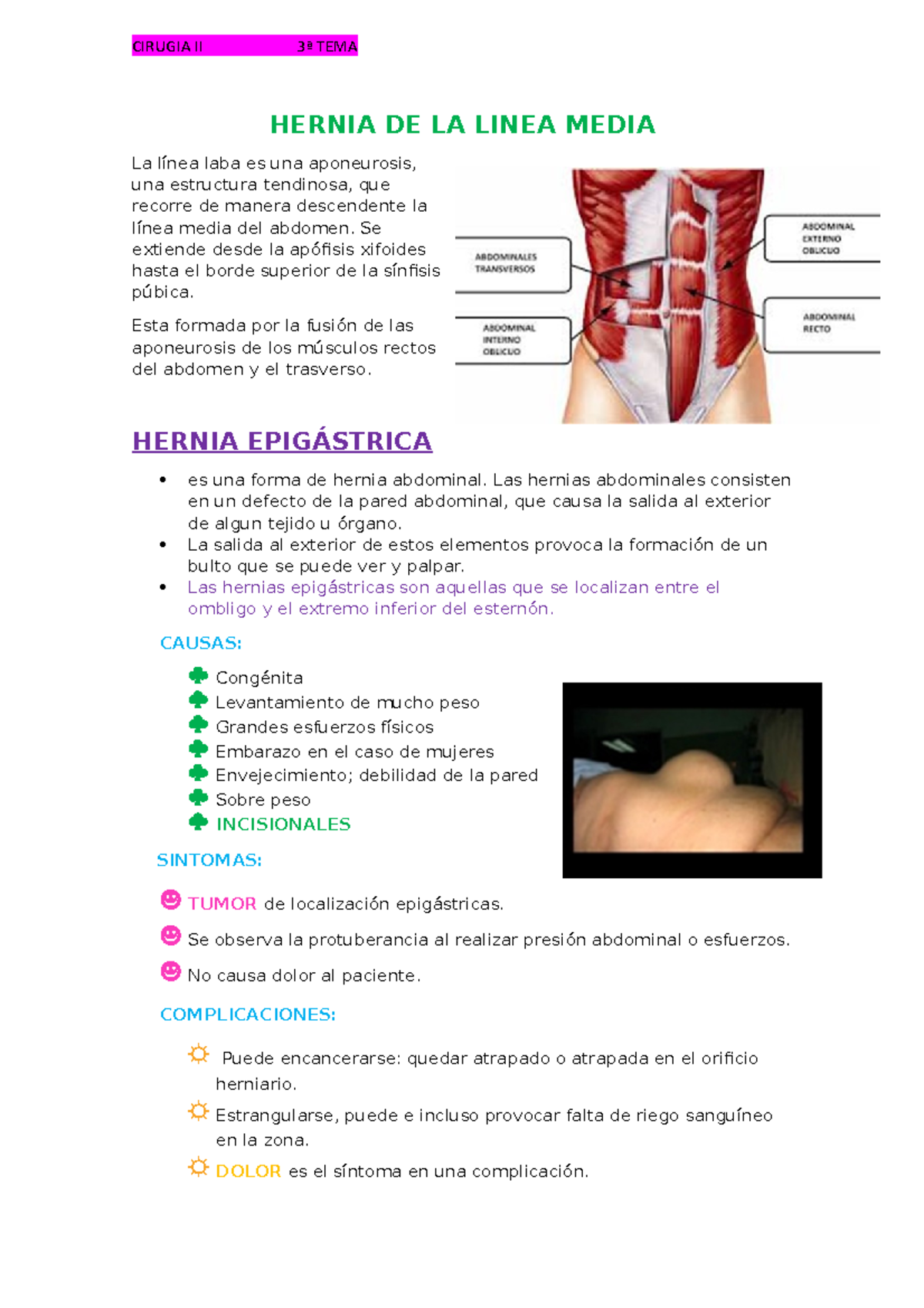 Trauma Abdominal 3 TEMA - HERNIA DE LA LINEA MEDIA La línea laba es una ...