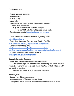 GIS Lecture 3 Notes - Georeferencing: - Datum - Map projection ...