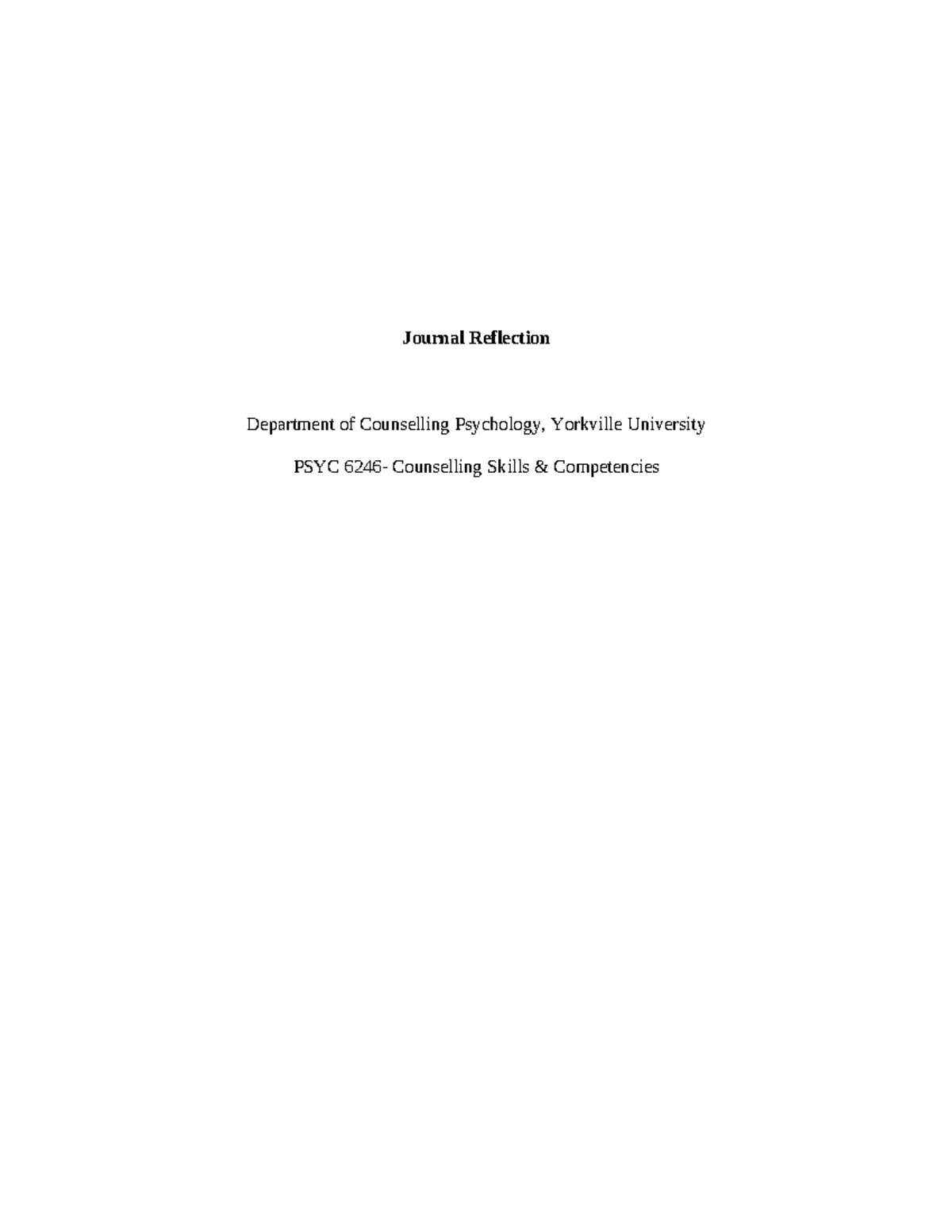 Journal - Directions: Please work toward filling out this journal on a ...