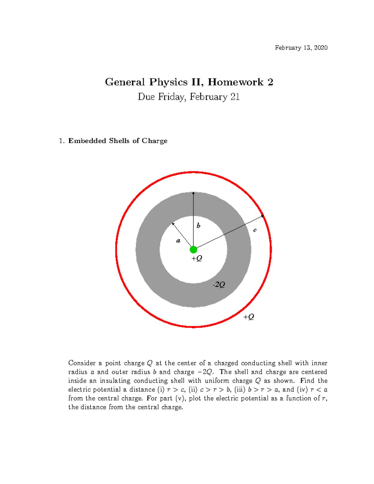 Homework 2 - Prof. Sing - February 13, 2020 General Physics II ...
