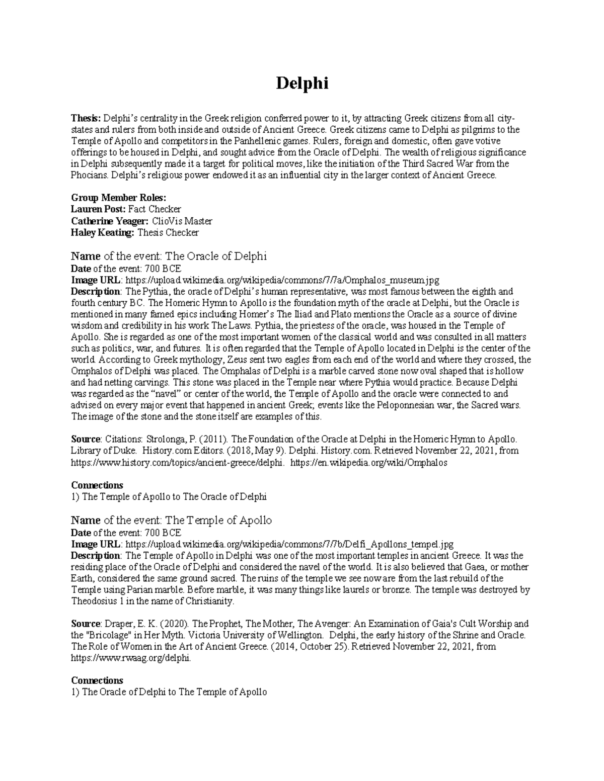 Clio Vis Timeline Project - Delphi Thesis: Delphi’s centrality in the Greek religion conferred ...