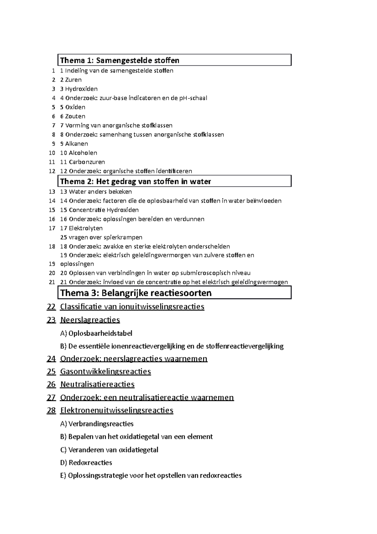 Overzicht hoofdstukken 2de 3de trimester - Thema 1: Samengestelde ...