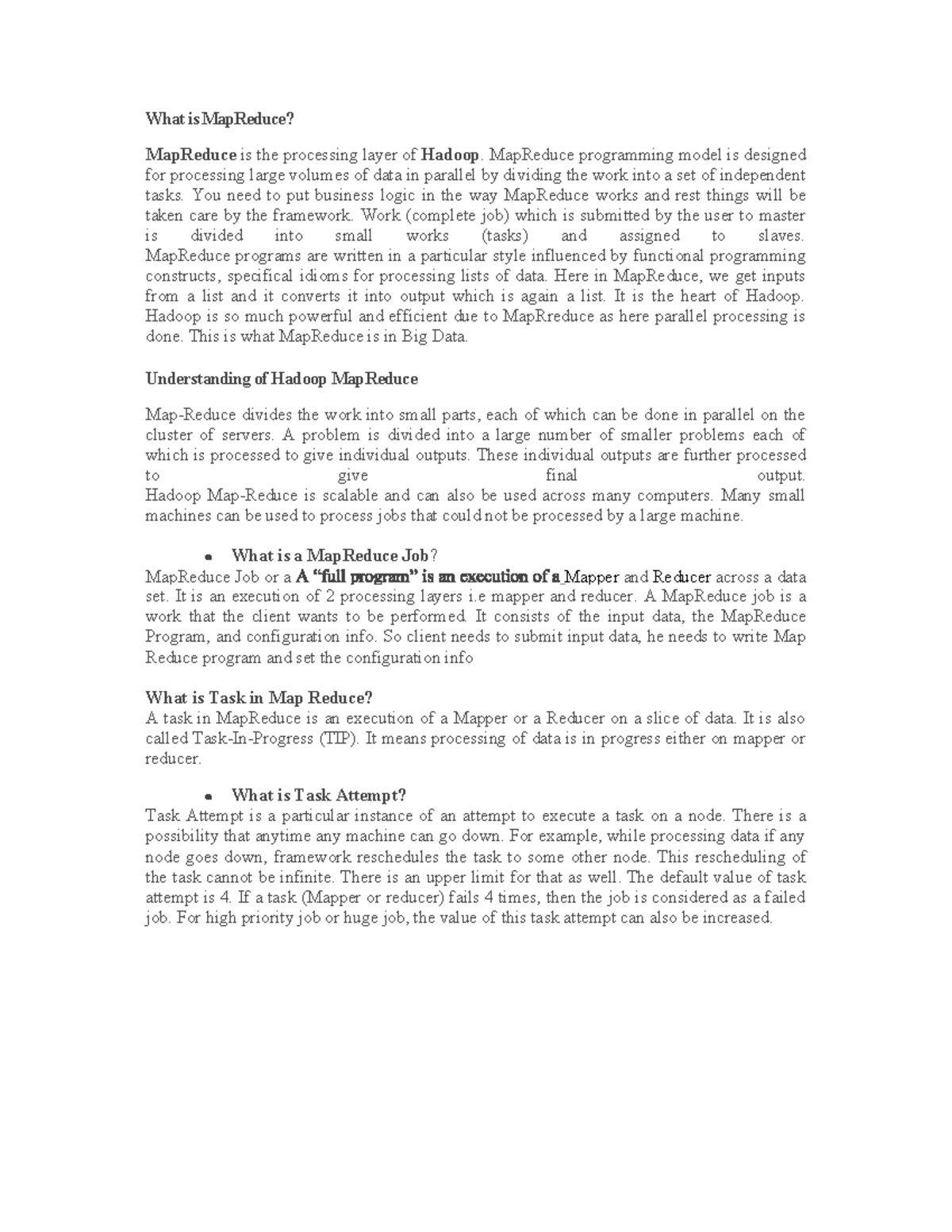 Big Data Computation What Is Mapreduce Mapreduce Is The Processing Layer Of Hadoop Mapreduce 7569