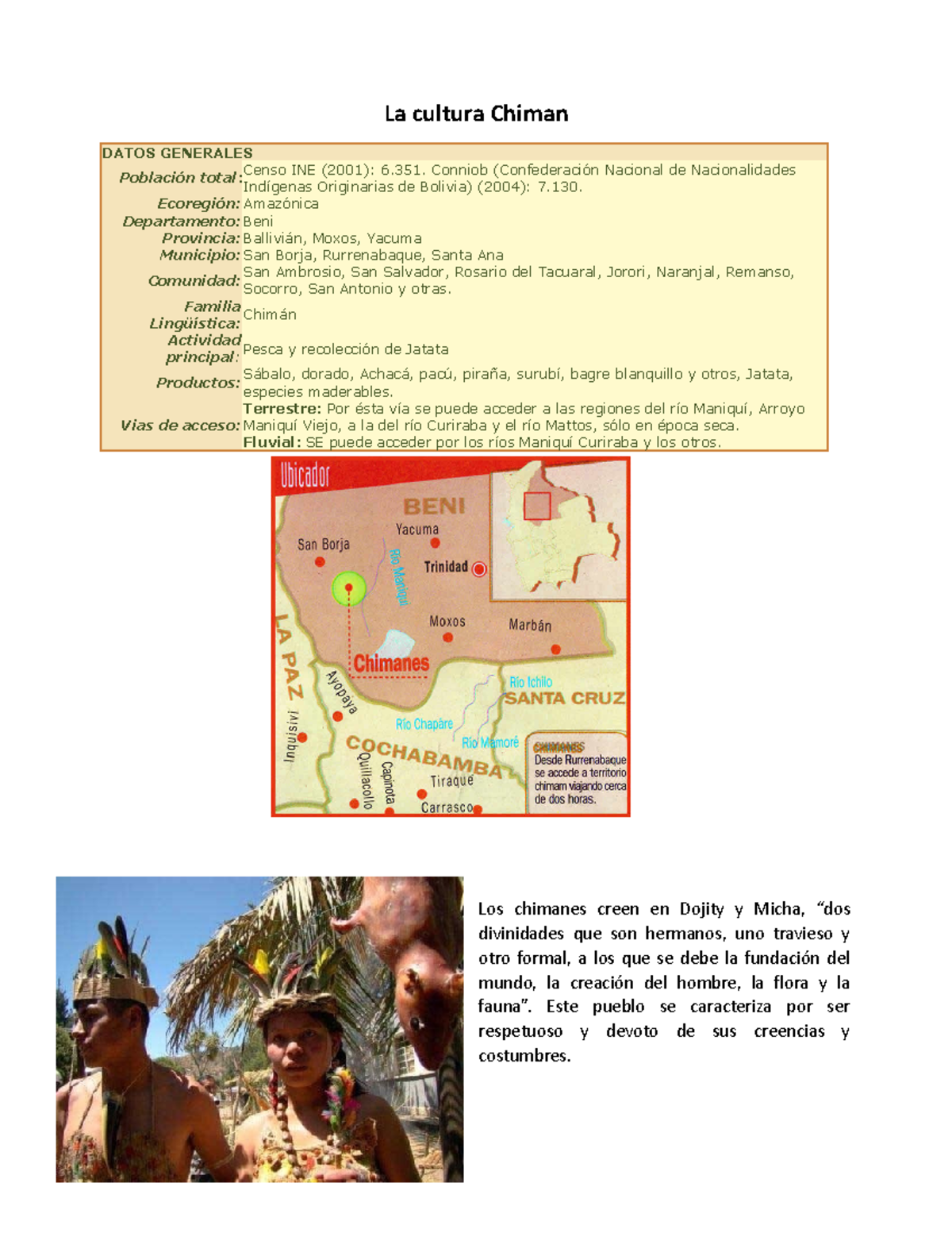La cultura Chiman - nada - La cultura Chiman DATOS GENERALES Población ...