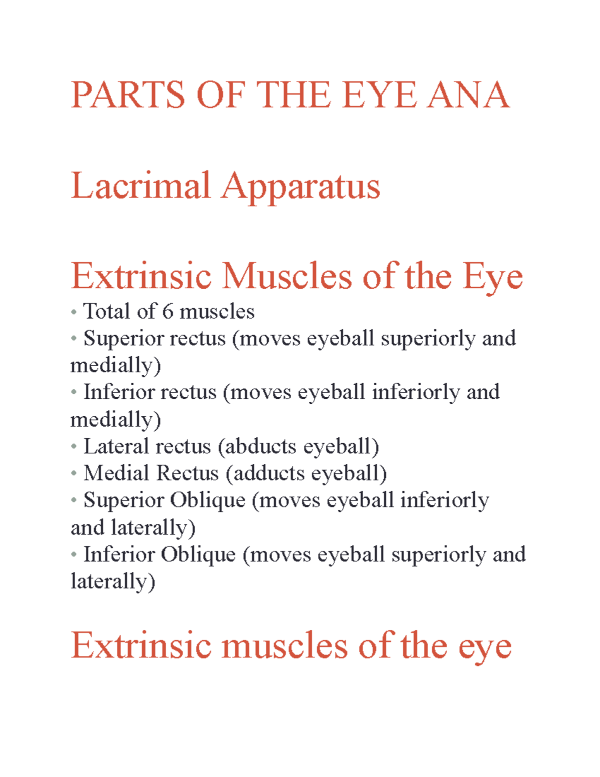 EYE Charac - 04 - PARTS OF THE EYE ANA Lacrimal Apparatus Extrinsic ...