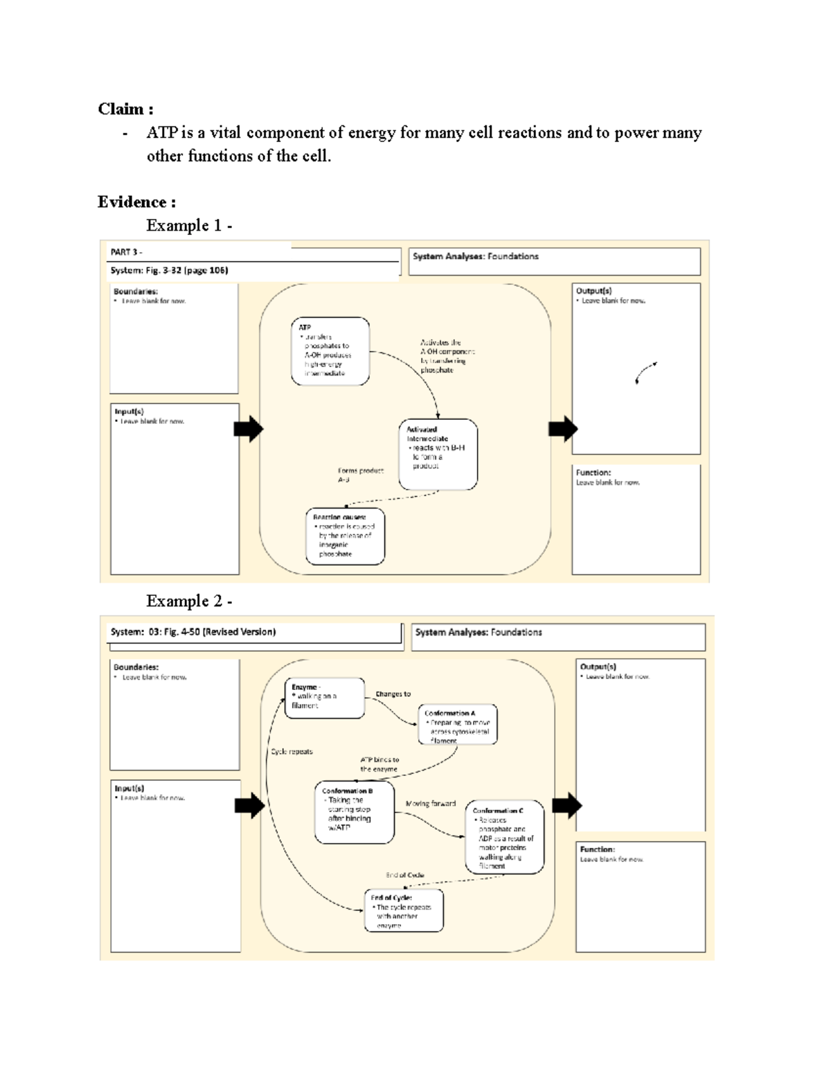 CER 1 - FK - Claim, Evidence, Reasoning Assignment - Claim : - ATP is a ...