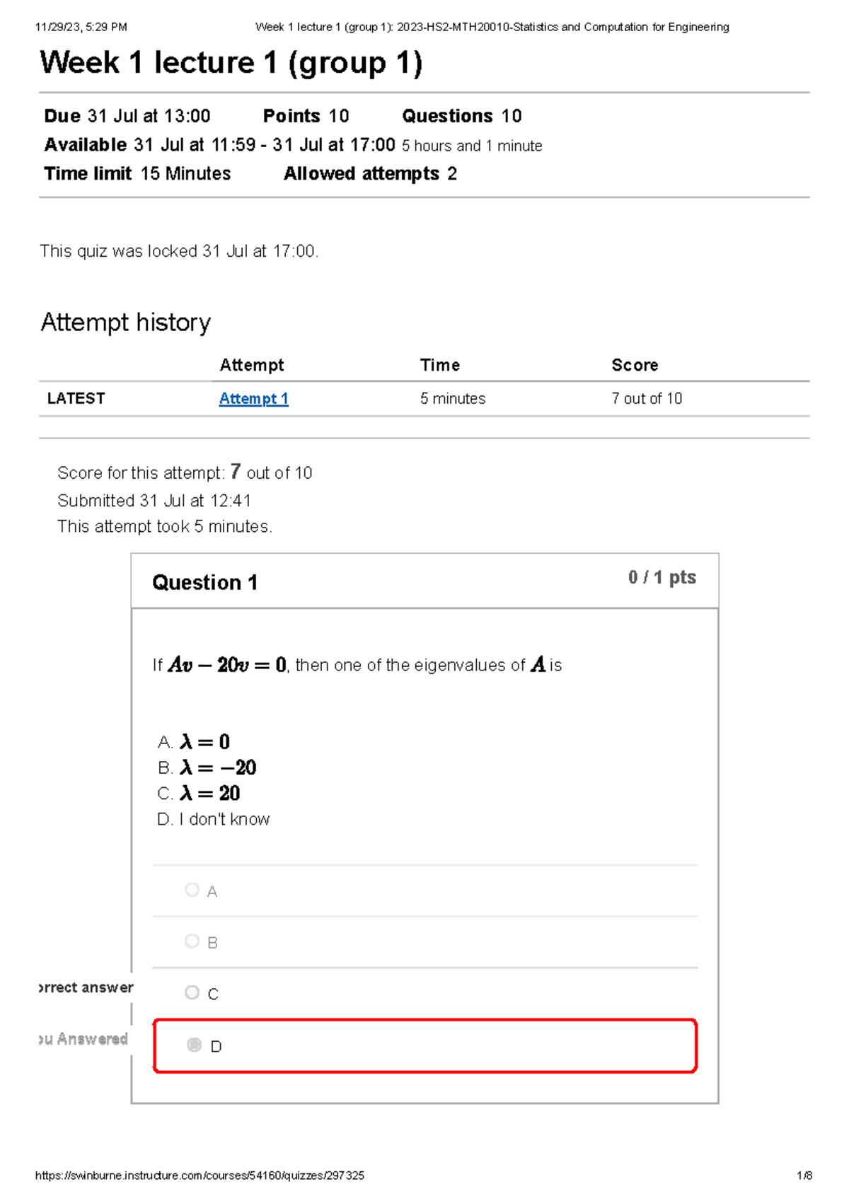 Week 1 lecture 1 (group 1) 2023-HS2-MTH2001 0-Statistics and Computation for Engineering - Week ...