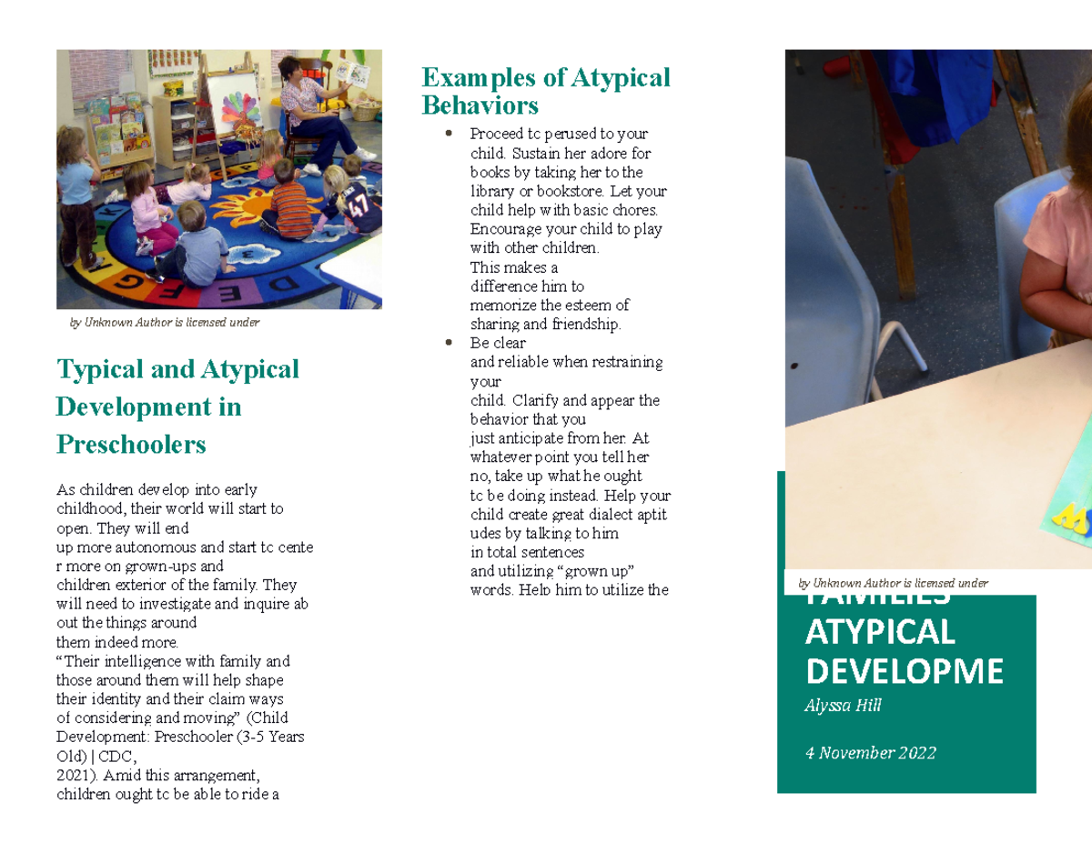 Support for Families - Atypical Development Brochure - Typical and ...