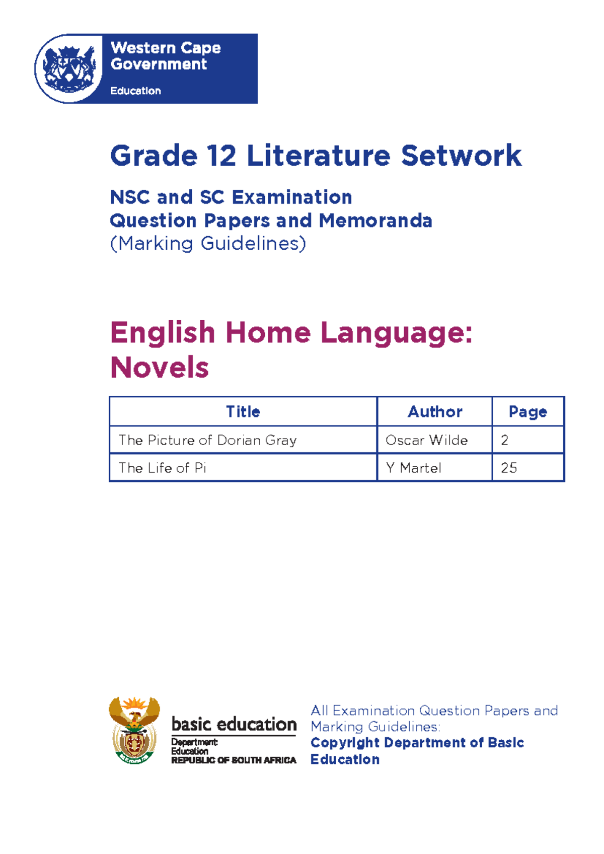 Life of pi contextuals - LIFE OF PI NOTES - Grade 12 Literature Setwork ...