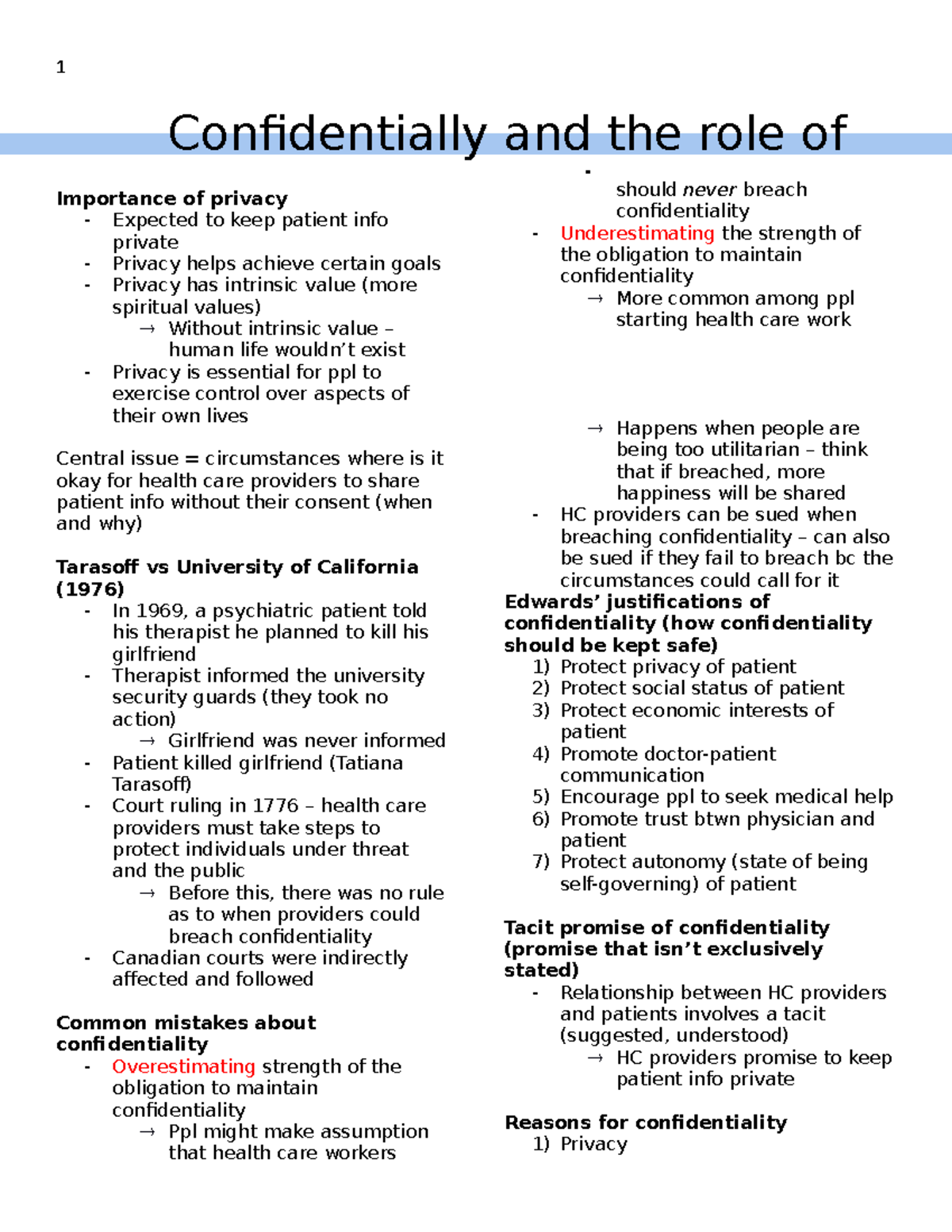 4. Confidentiality and the Role of Consent in Helath Care - Importance ...