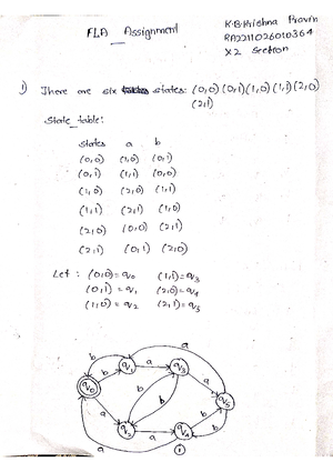 FLA Assignment - ..... - FLA Assignment 1) There are six table states ...