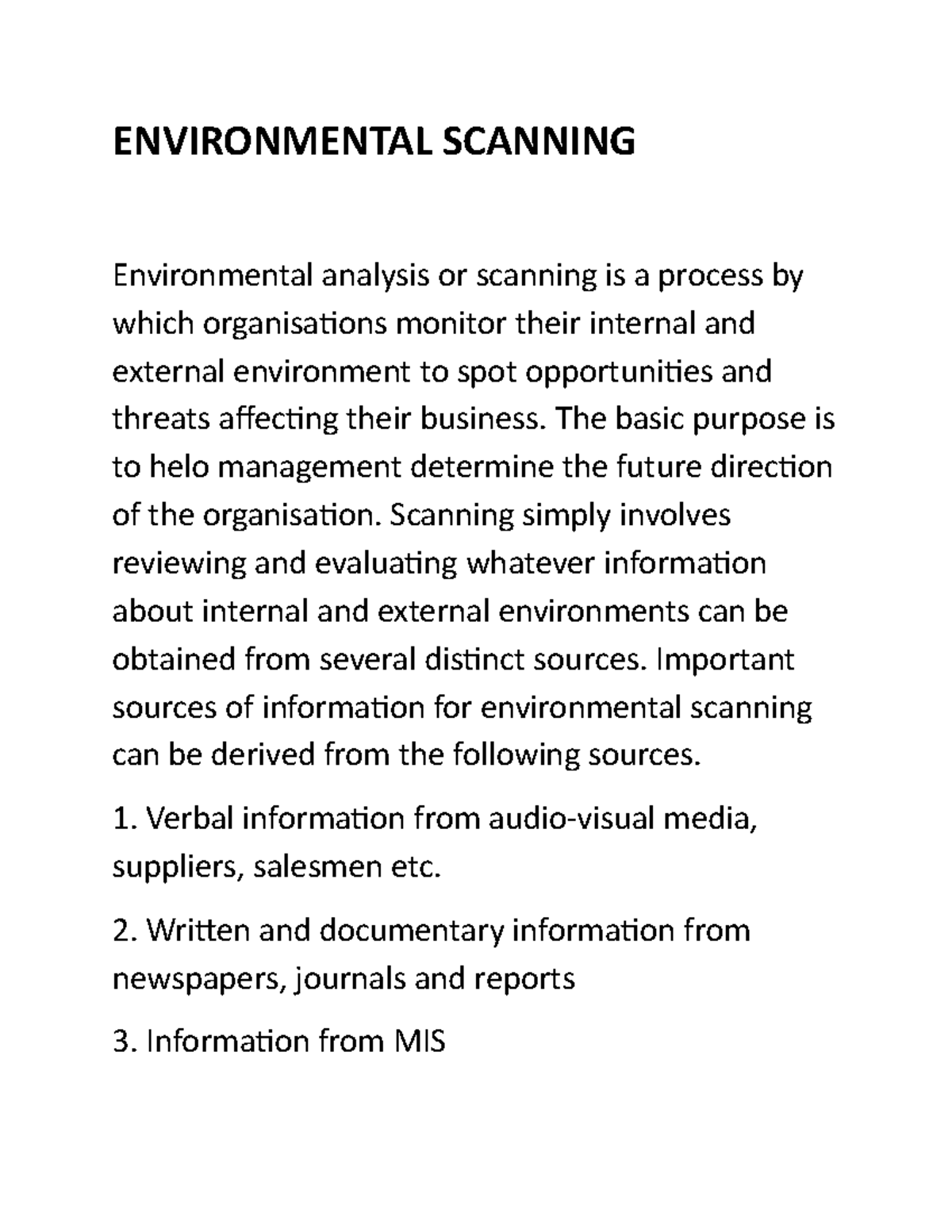 Environmental Scanning - ENVIRONMENTAL SCANNING Environmental analysis ...