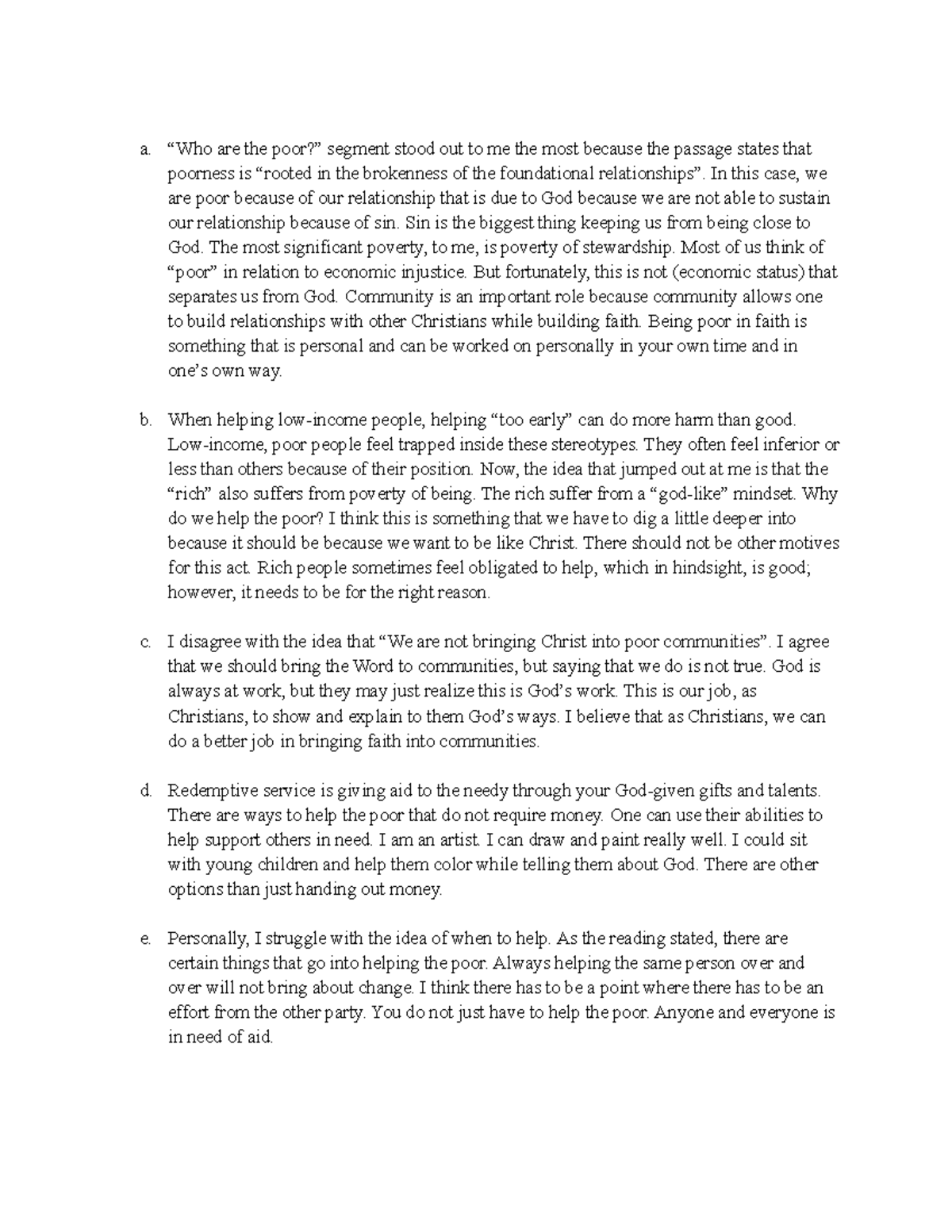 Week 2 - Prompts are given and one must read and reflect on certain ...