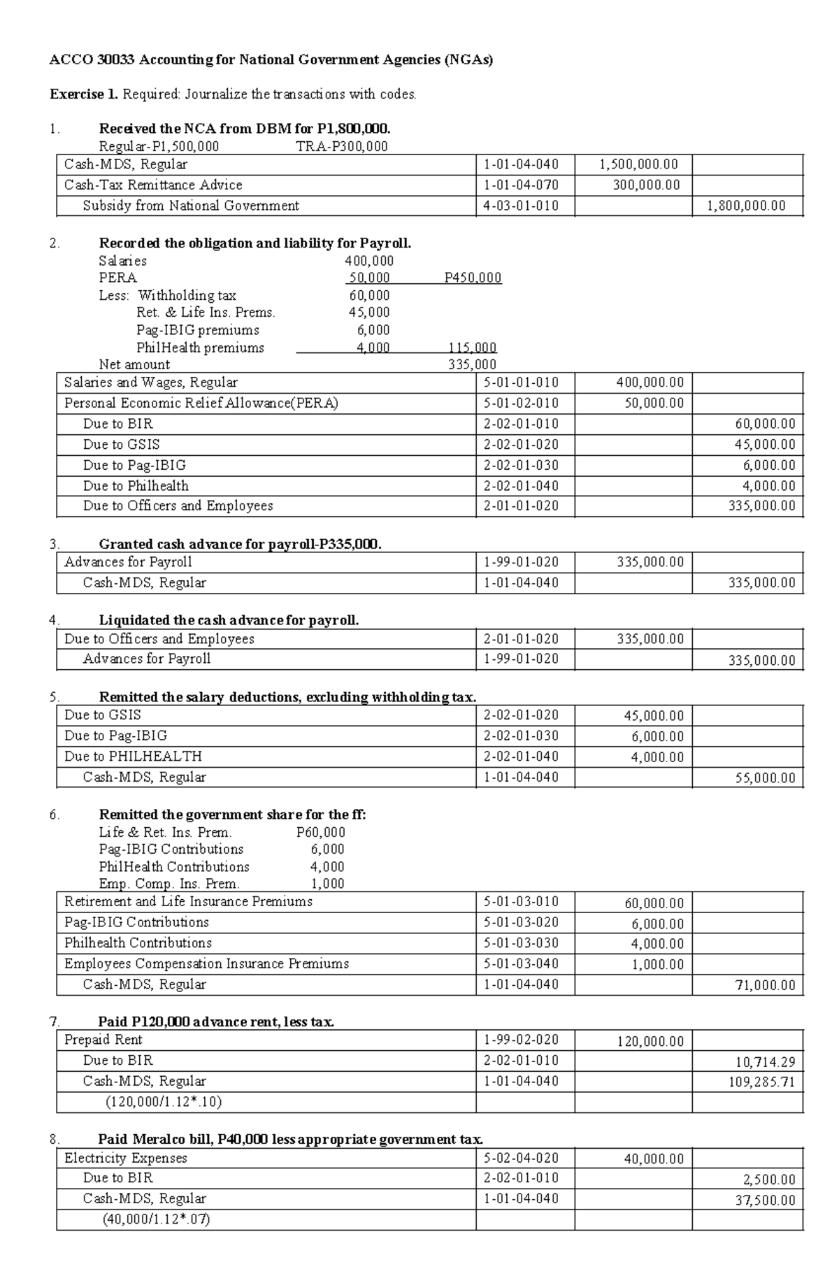 Pdfcoffee - aaaa - ACCO 30033 Accounting for National Government ...