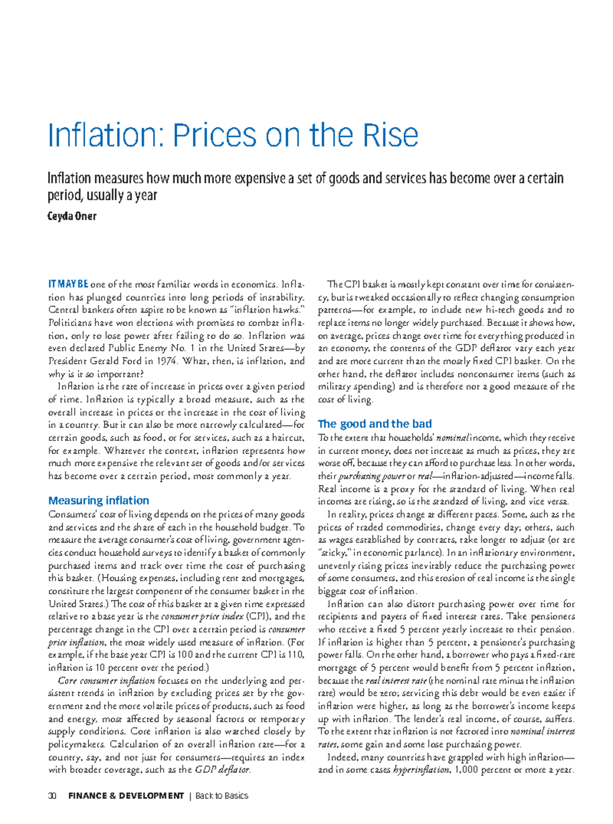 Oner-inflation - Summary Principios de economia - 30 FINANCE ...