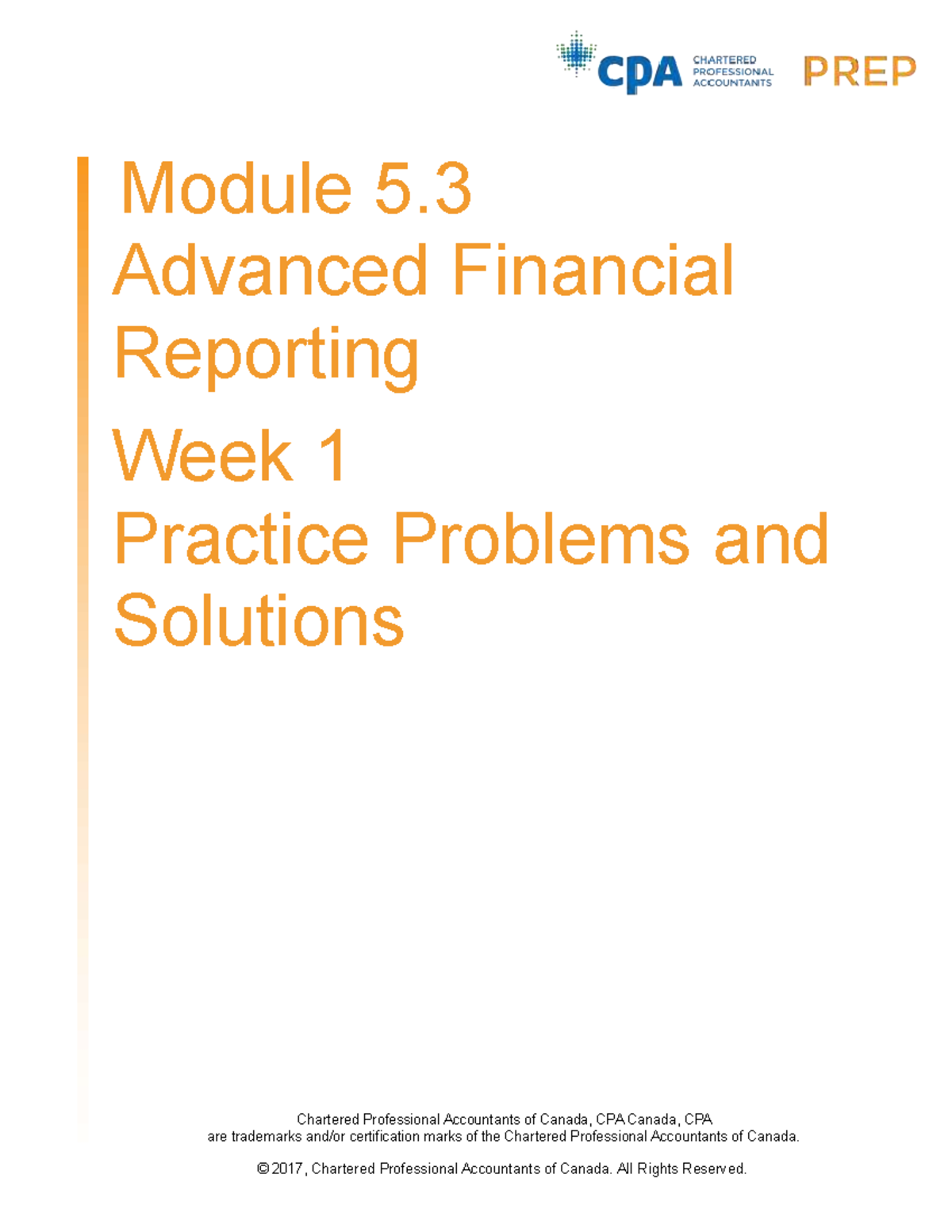 Module 5 3 Advanced Financial Reporting - Accounting - Studocu