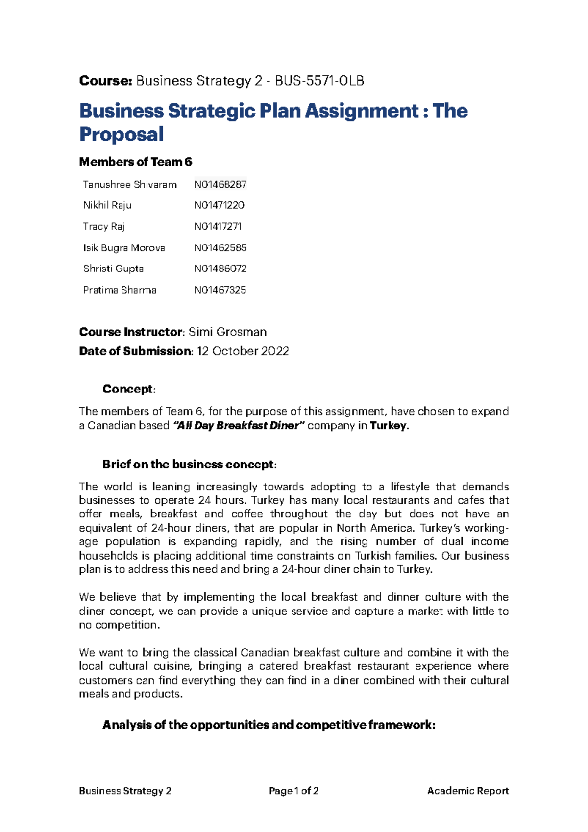Team6- Business Strategy 2 - BUS-5571-0LB (Assignment: Proposal ...