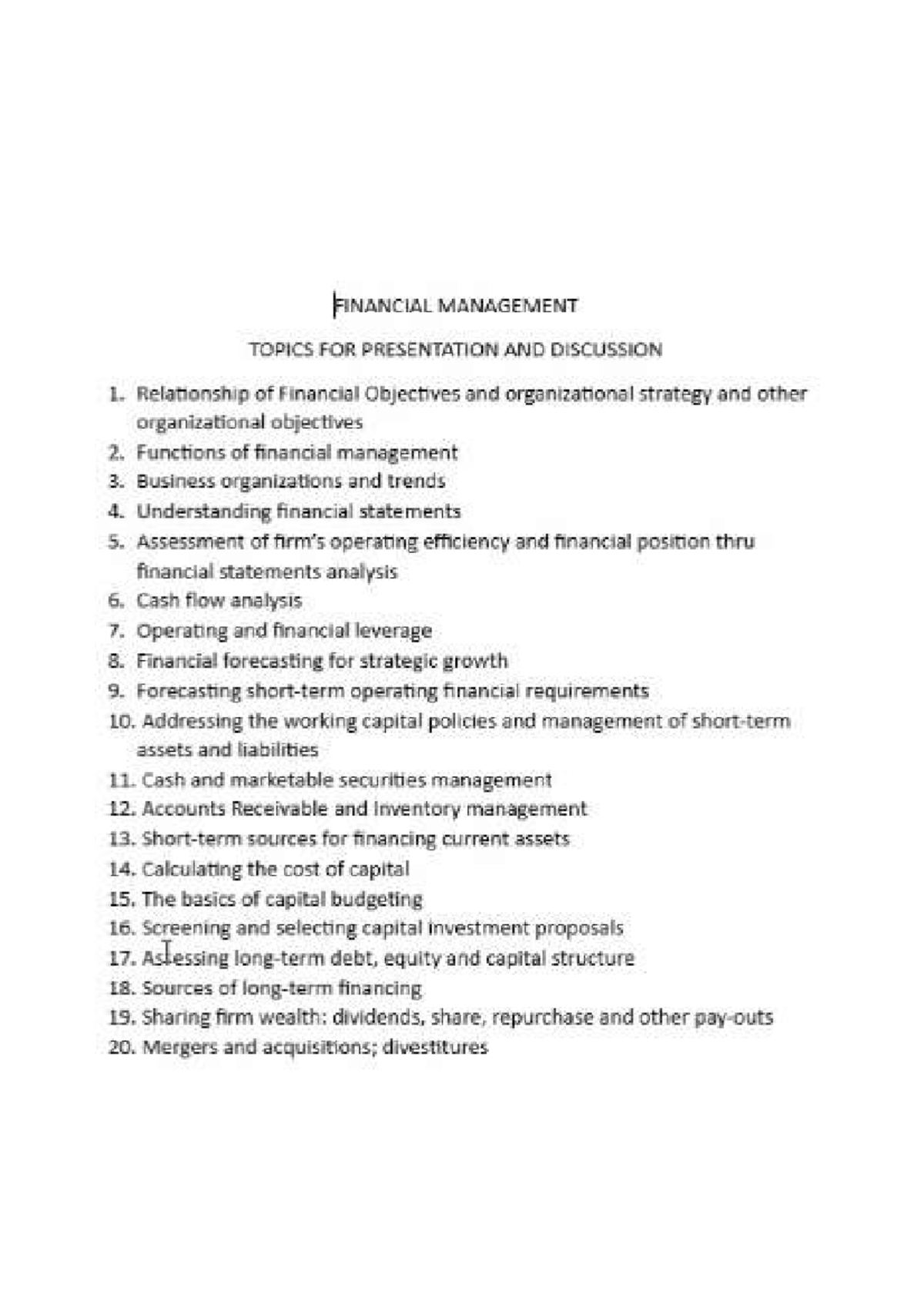 Received 9513479148680815 - FINANCIAL MANAGEMENT TOPICS FOR ...