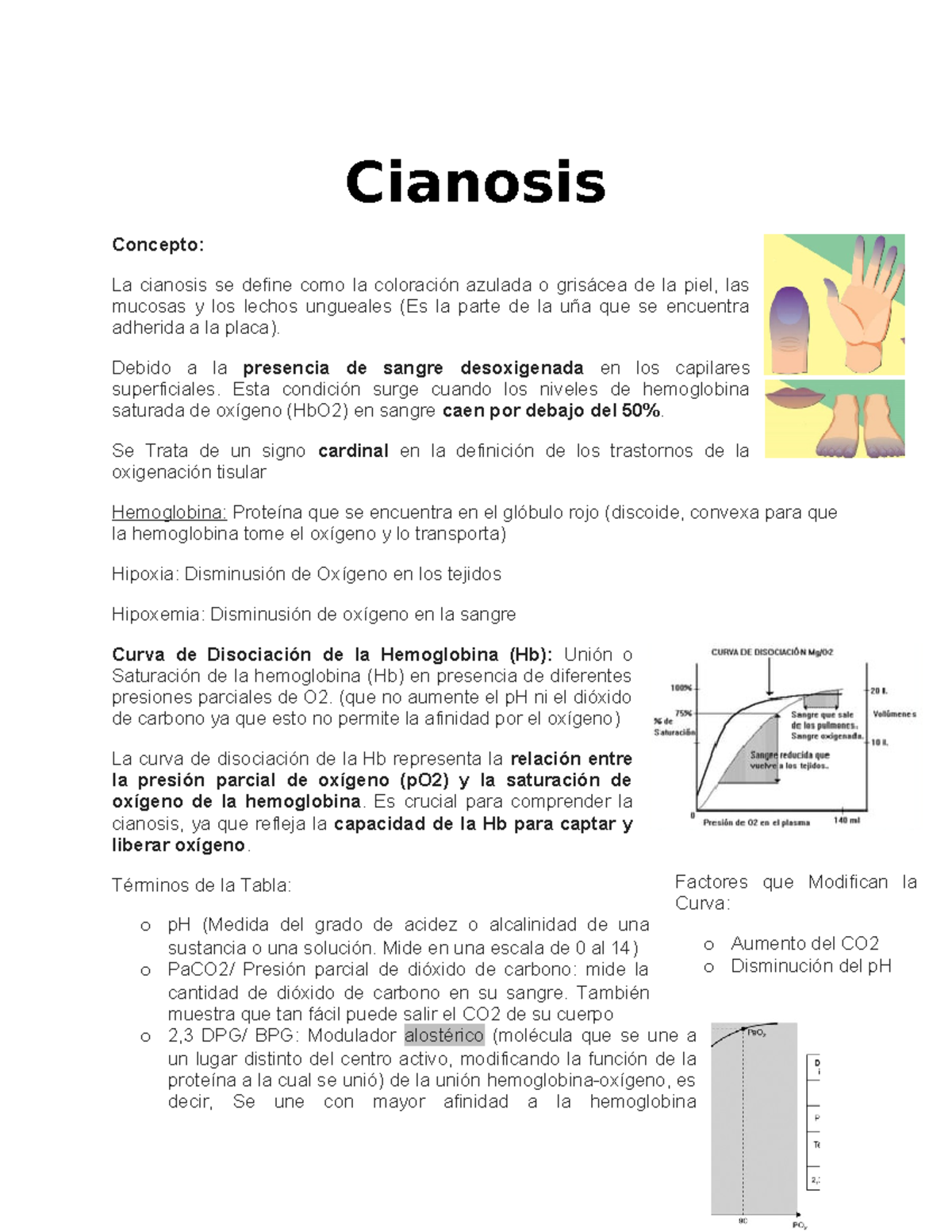 Cianosis - Apuntes de clase e investigación propia. Fisiología ...