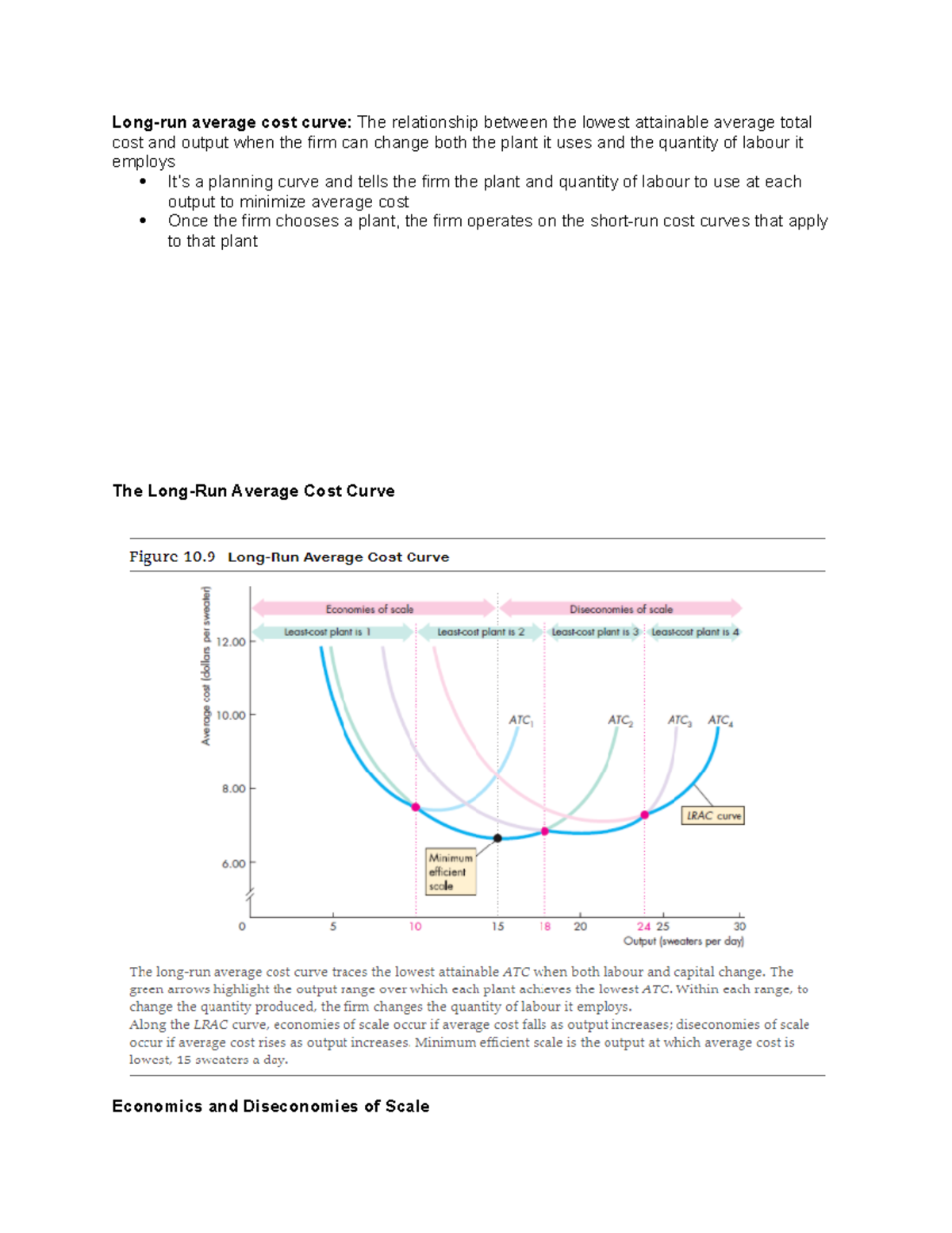 The Long-Run Average Cost Curve - Long-run average cost curve: The ...