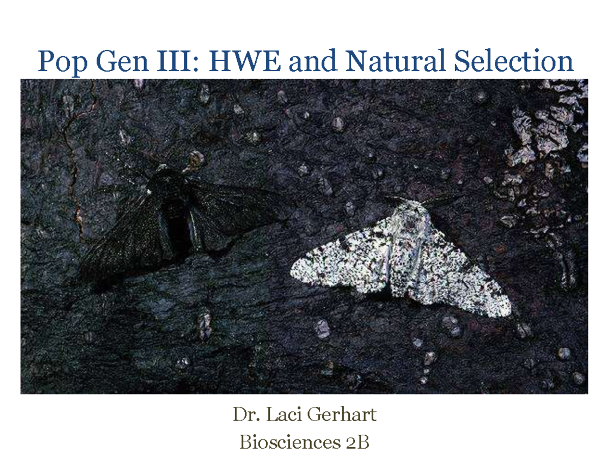 20 Mechsof Change II - Lecture - Pop Gen III: HWE and Natural Selection ...
