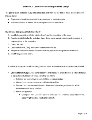 Section 2.1 Notes - Chapter 2 – Descriptive Statistics 2 – Frequency ...