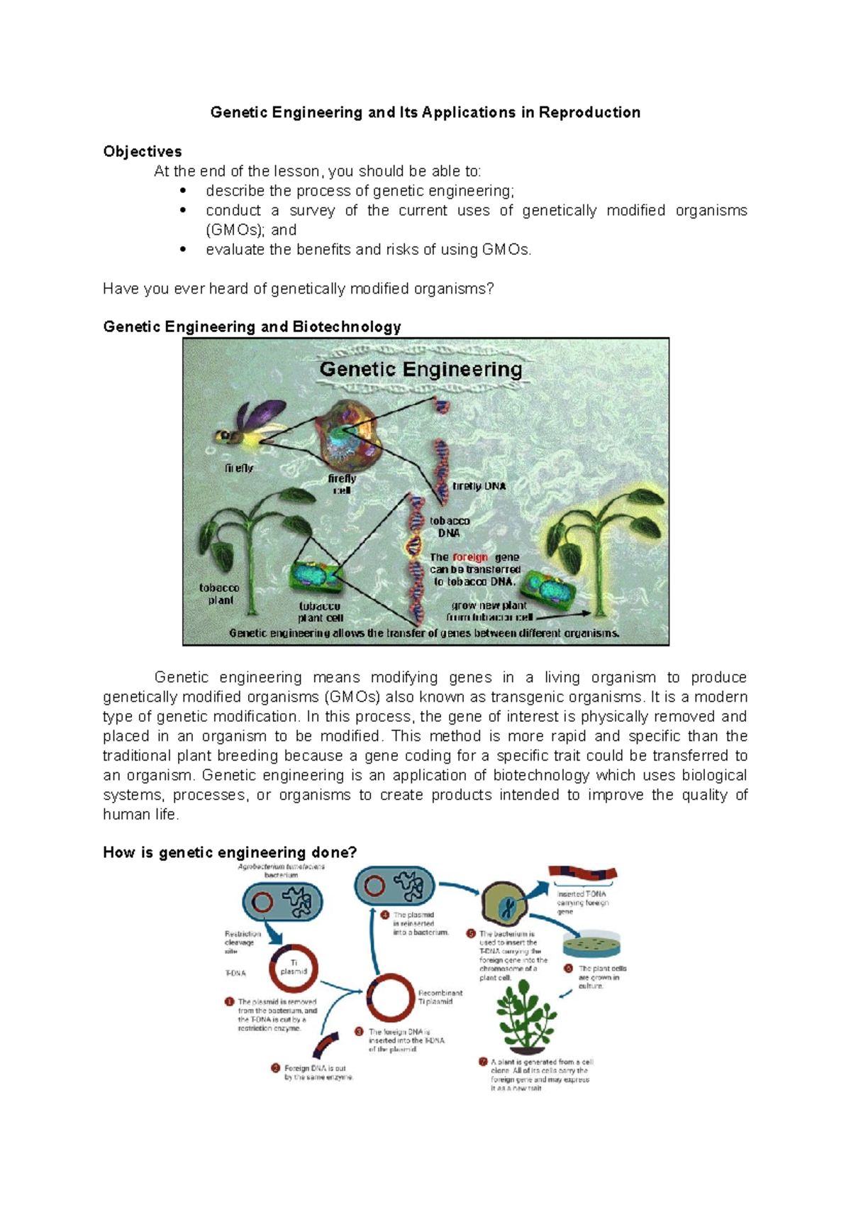 ELS Quarter 2 MELC 4-5 - science - Genetic Engineering and Its ...