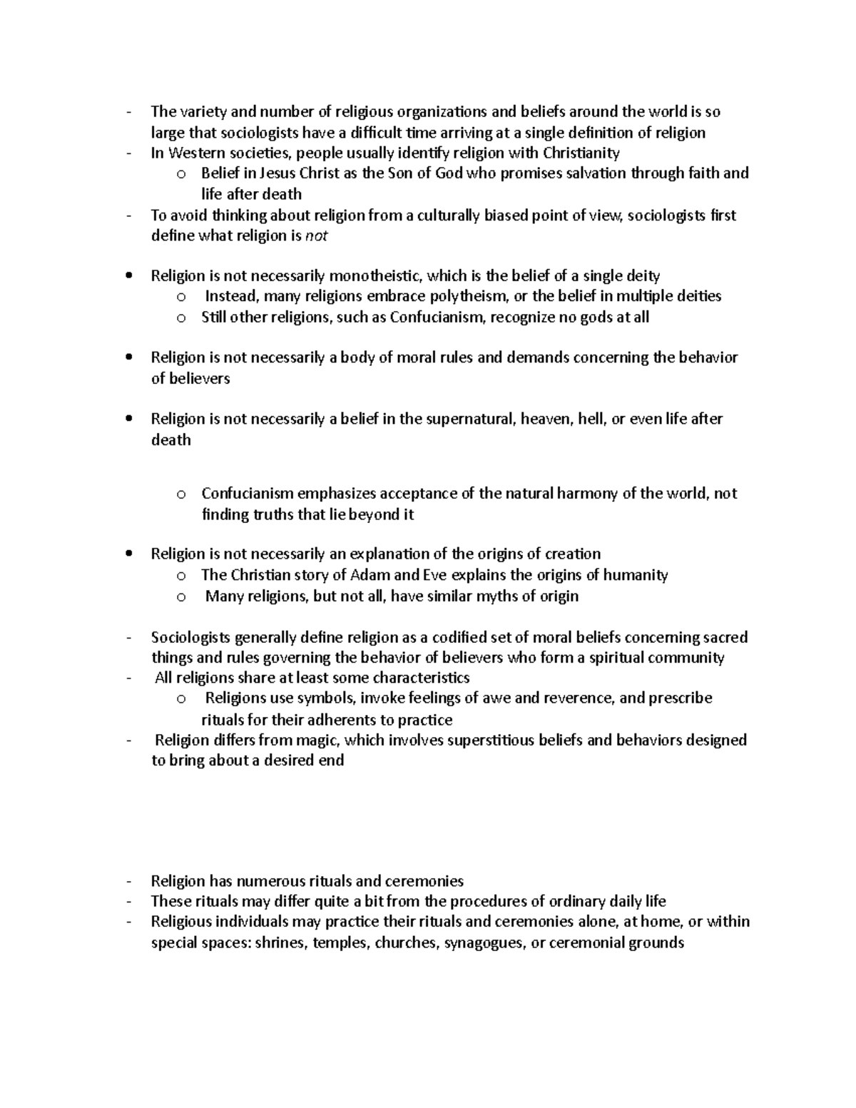 Introduction to Religion - The variety and number of religious ...