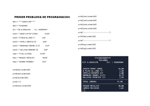 Trabajo de programacion - INTRODUCCIÓN A LA PROGRAMACIÓN Integrantes ...