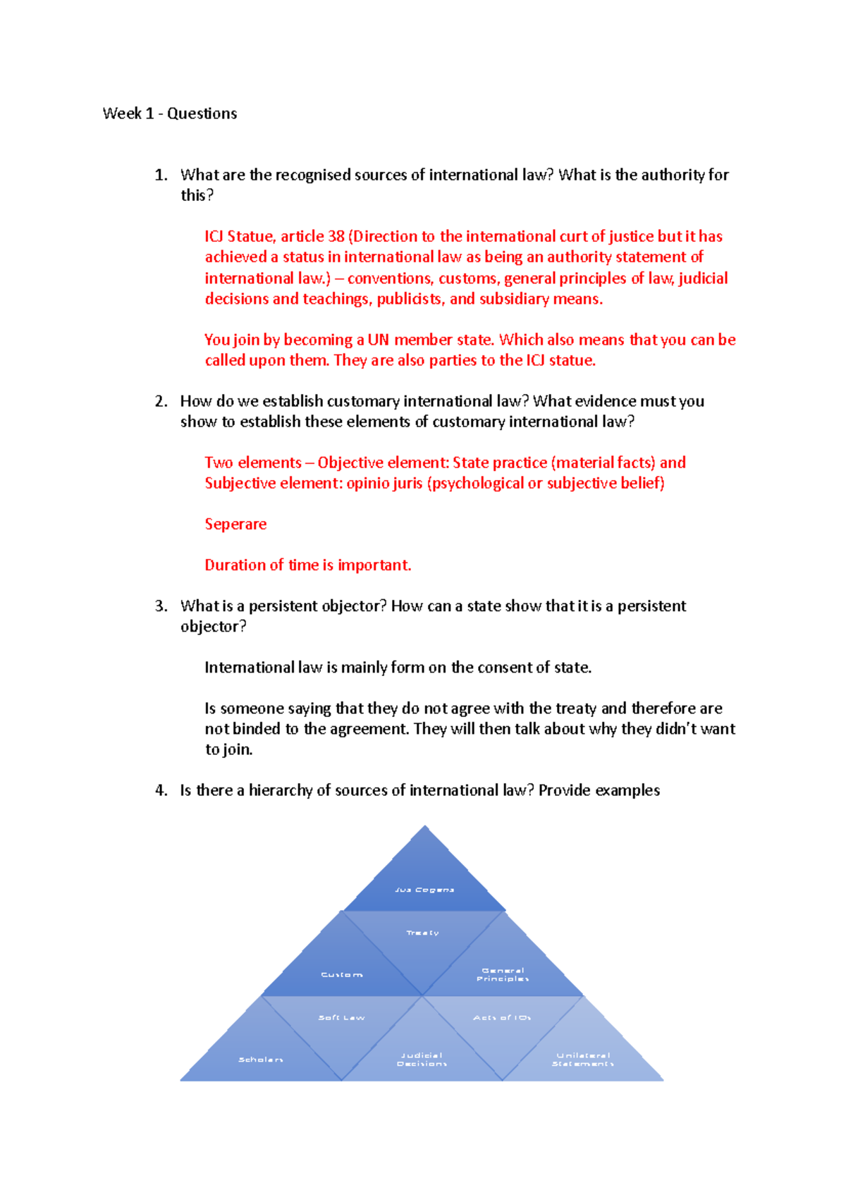 Week 1 - Questions and Answers - Week 1 - Questions 1. What are the recognised sources of - Studocu