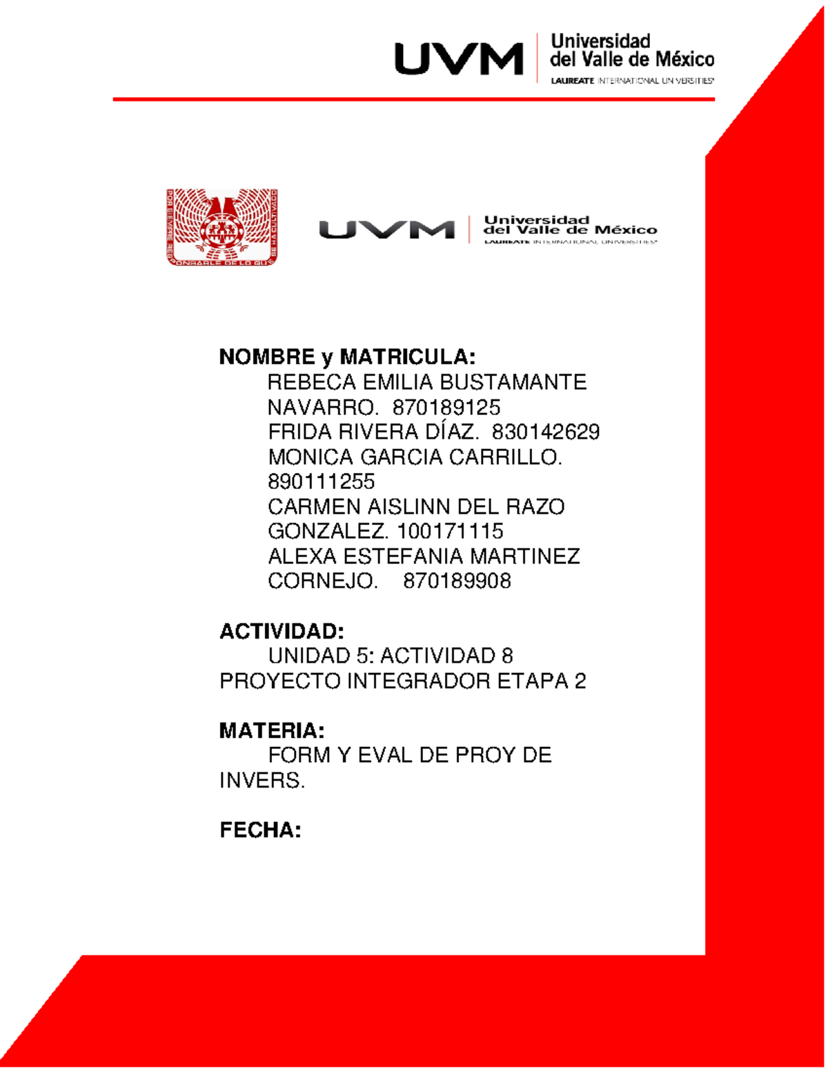 Act#8 Proyecto integrador E2 - NOMBRE y MATRICULA: REBECA EMILIA ...