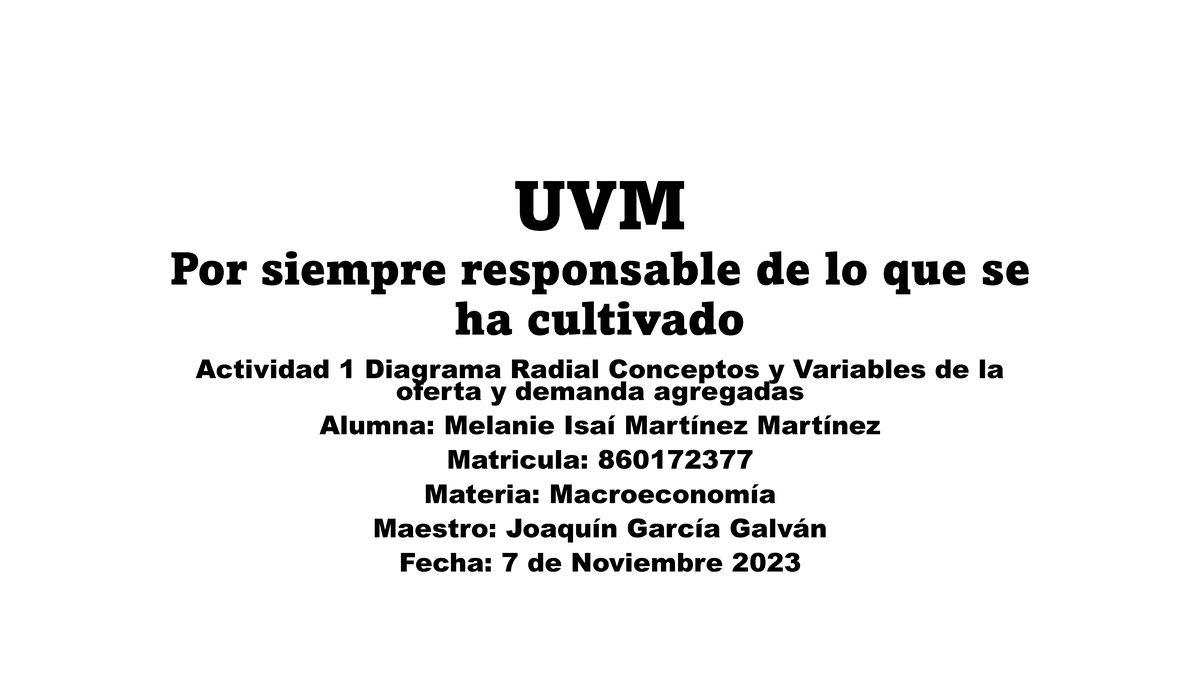 Actividad 1 Diagrama Radial Macroeconomía - UVM Por siempre responsable de lo que se ha ...