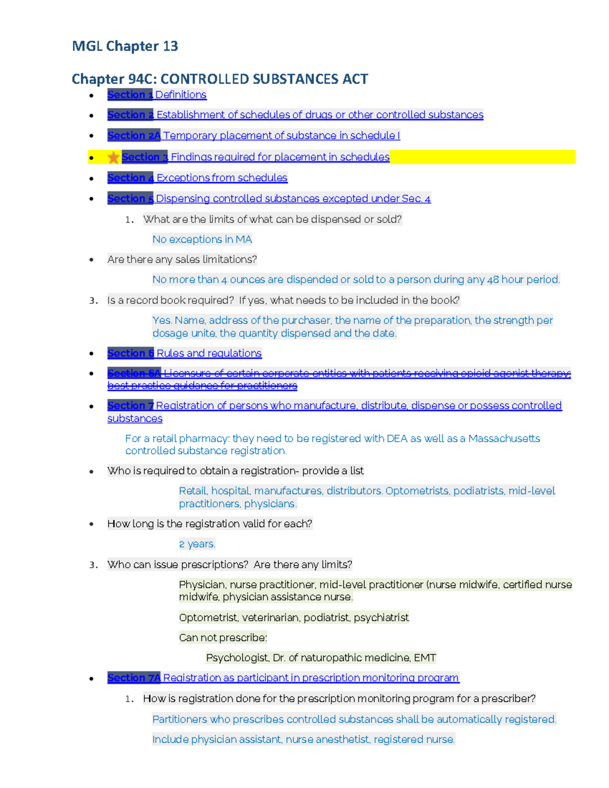Exam2-MGL Chapter 13,Chapter 94C - MGL Chapter 13 Chapter 94C ...