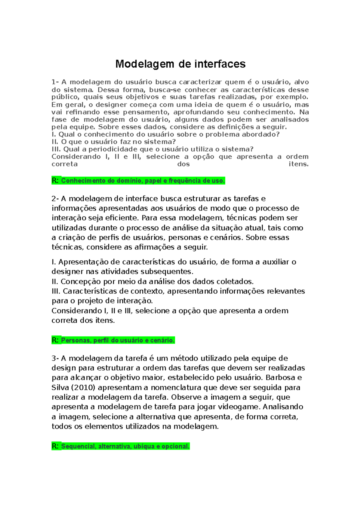 Exercicios - Modelagem de interfaces - Modelagem de interfaces 1- A ...